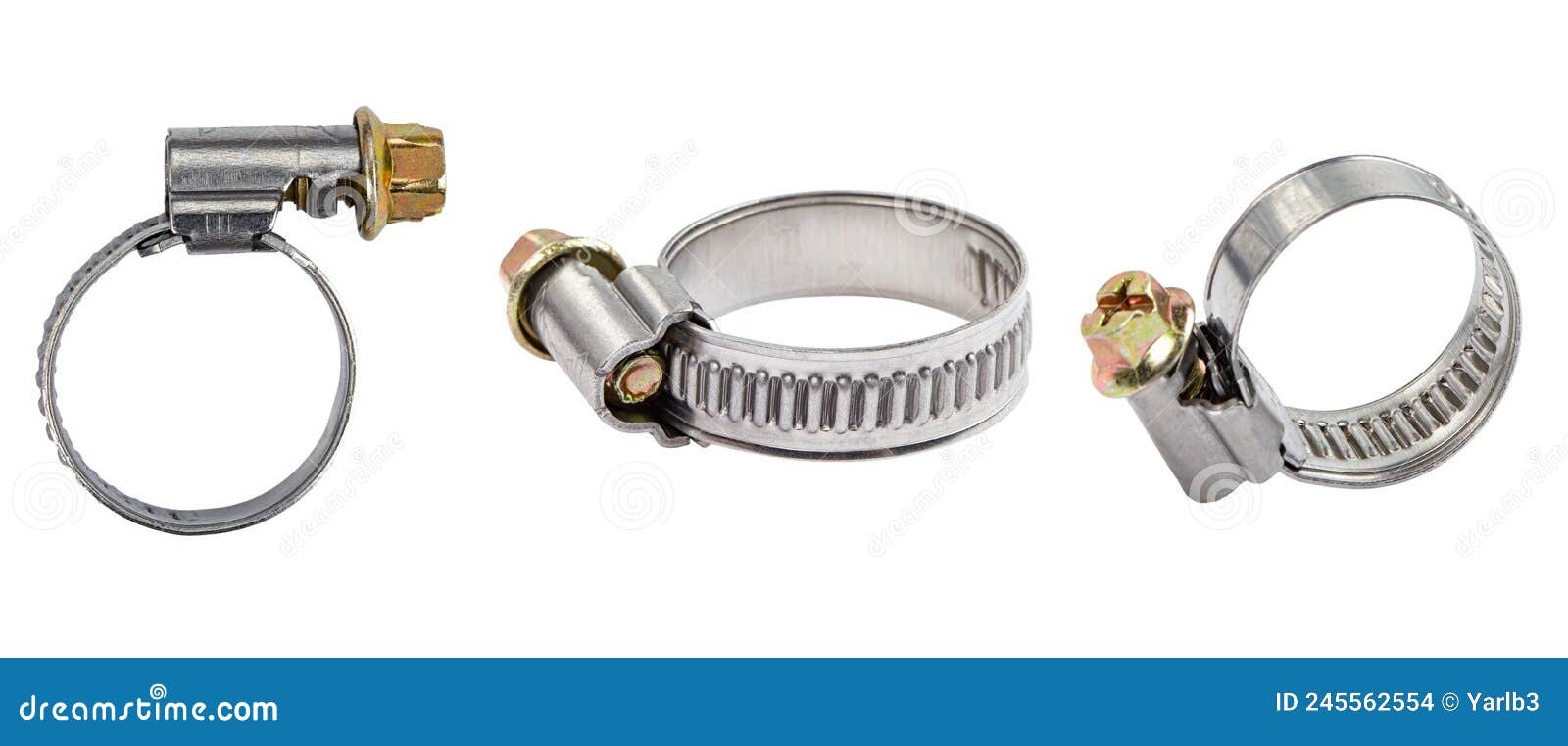 Steel Clamp for Plumbing Work, Isolated on White Stock Photo - Image of ...