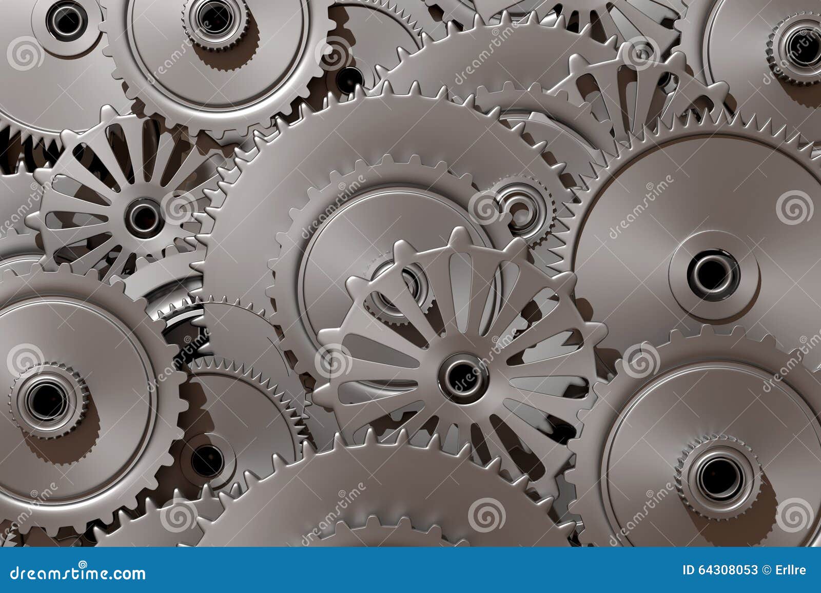 Steel Cog Wheels of Different Size Stock Illustration - Illustration of ...