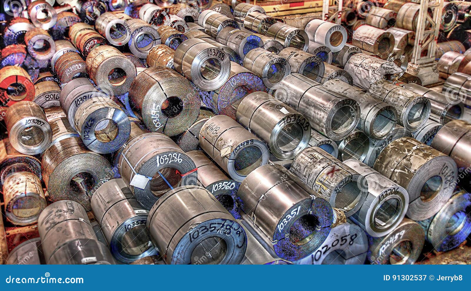 Steel Coil in Large Warehouse Stock Image - Image of industrial ...