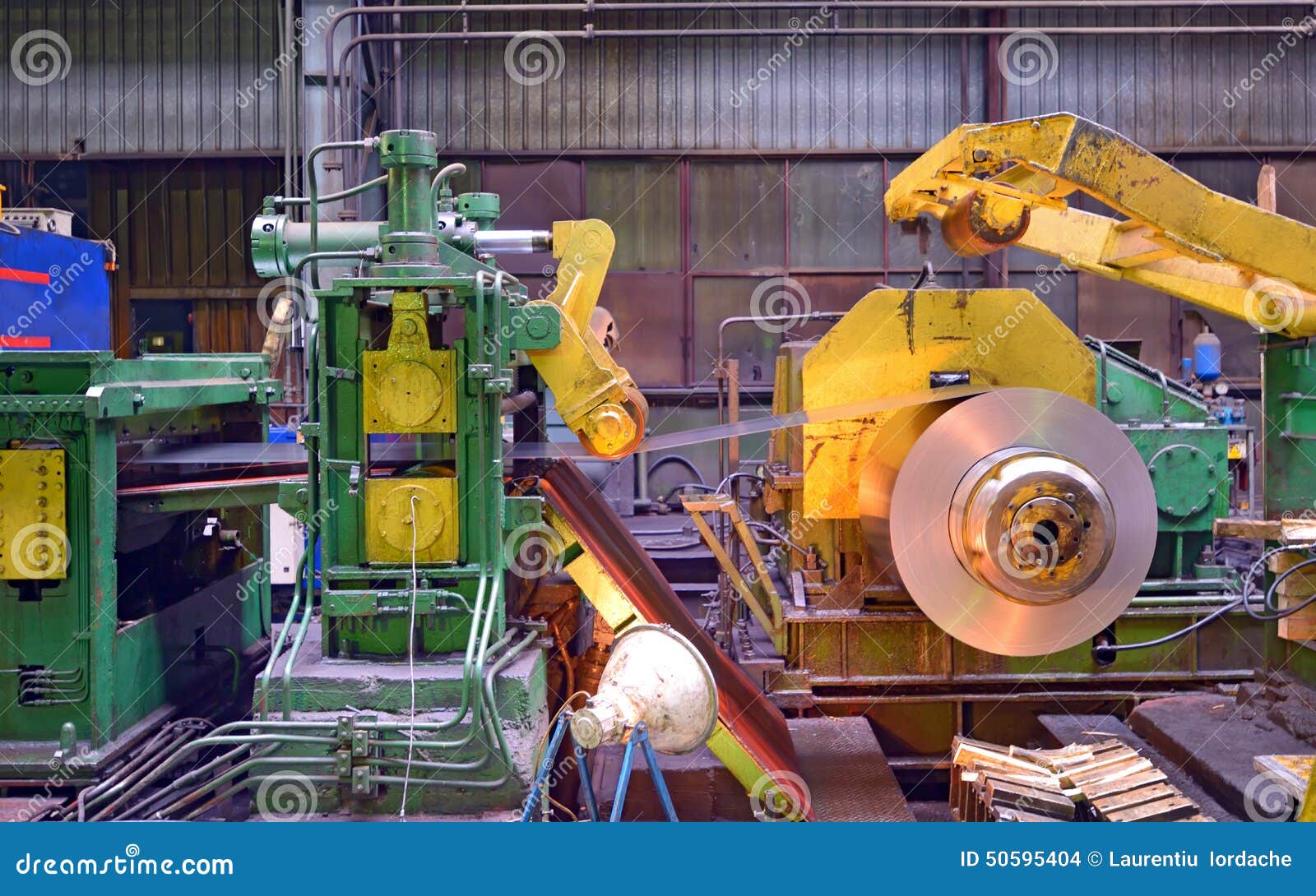 Steel Coil Processing Machine Stock Photo - Image of nickel, operator ...