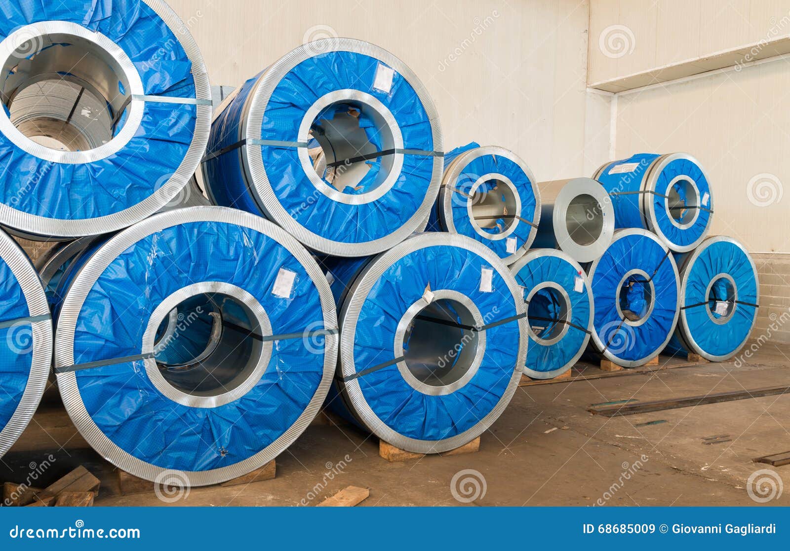 Steel Coils Inside a Factory Stock Image - Image of metal, alloy: 68685009