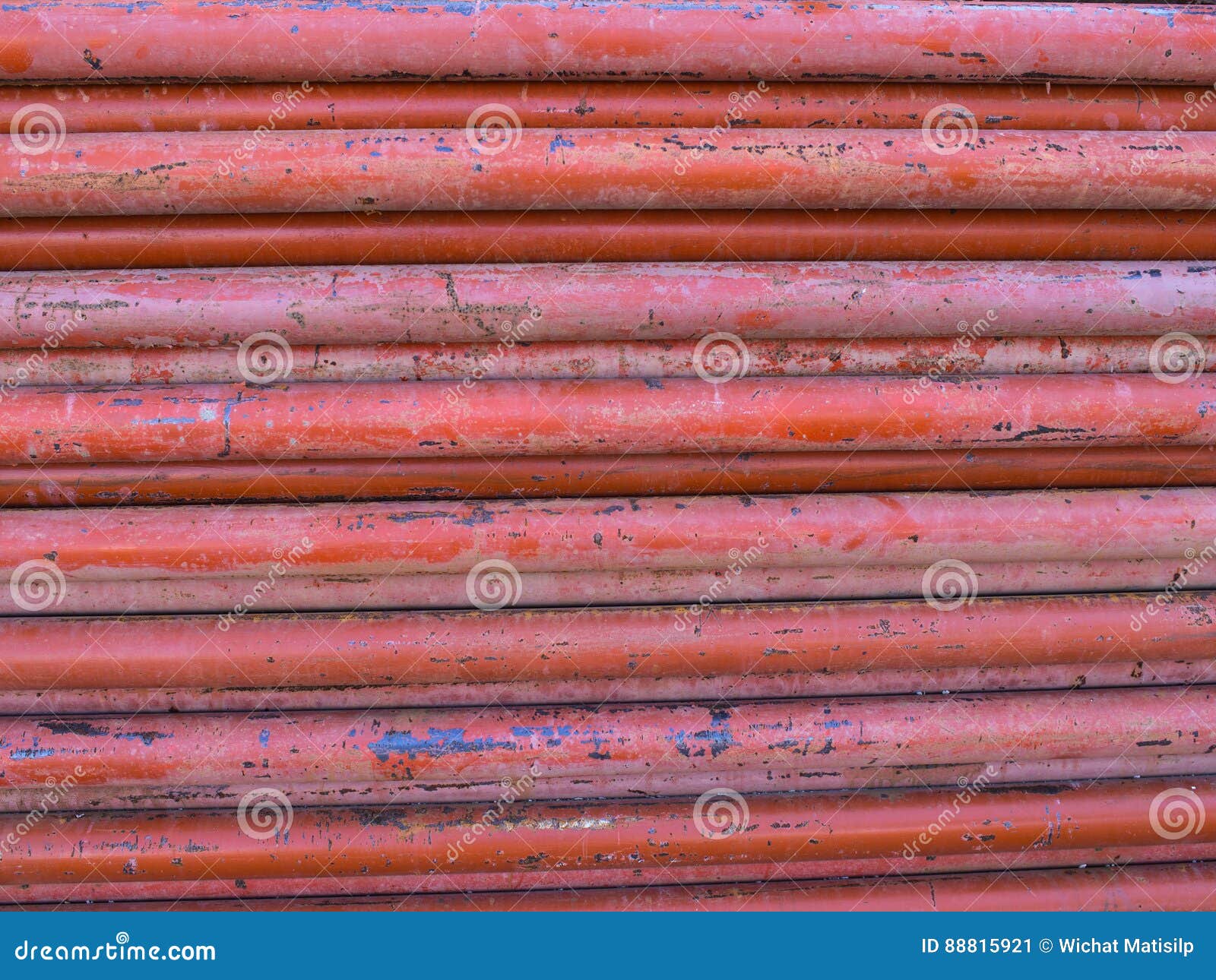 Steel Columns Orange Pile Together Stock Image - Image of plant ...