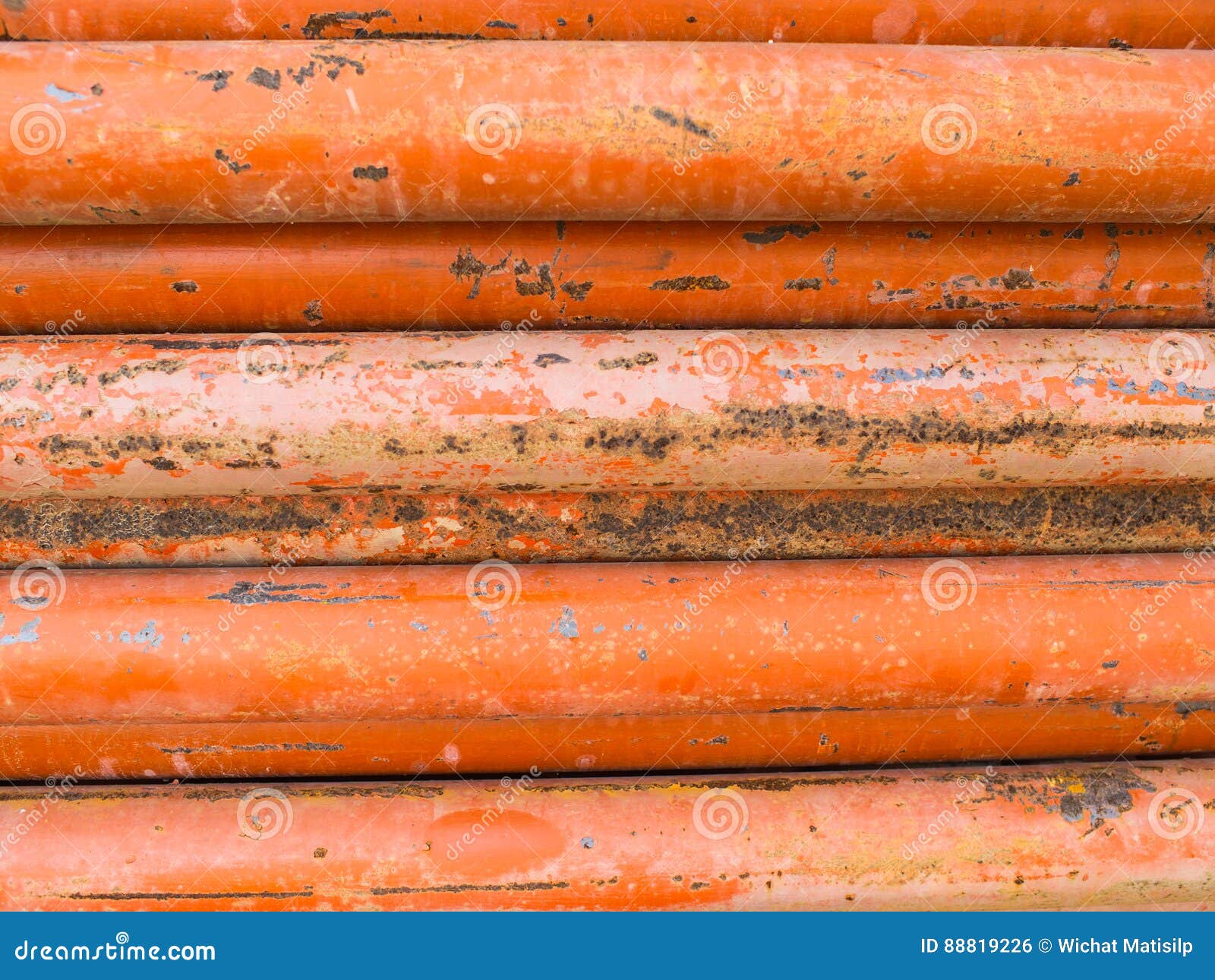 Steel Columns Orange Pile Together Stock Photo - Image of together ...