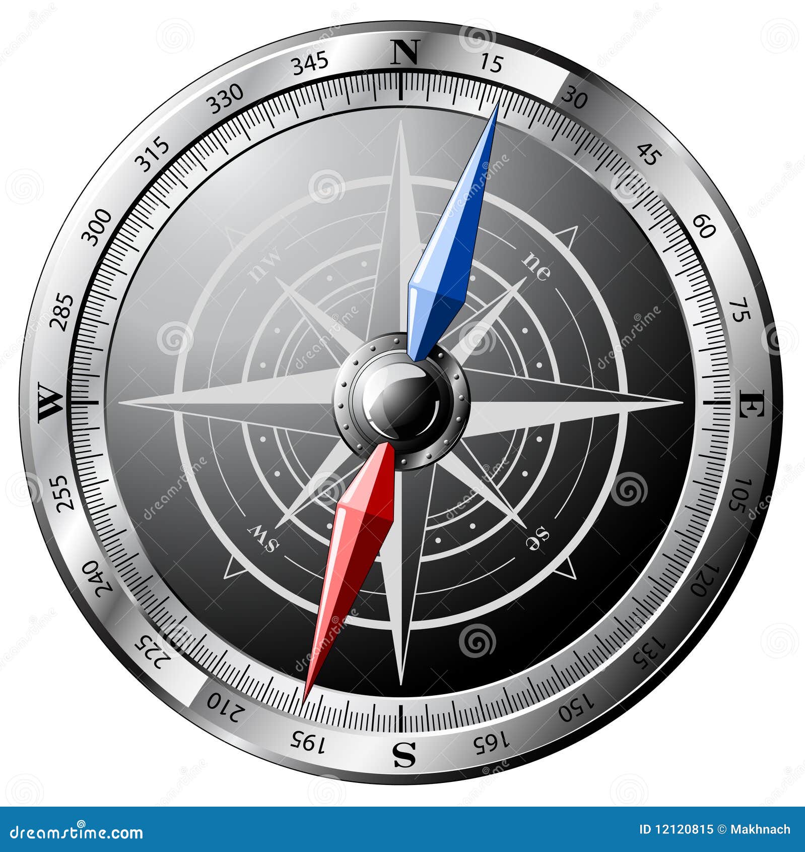 Steel Compass stock vector. Illustration of geography - 12120815