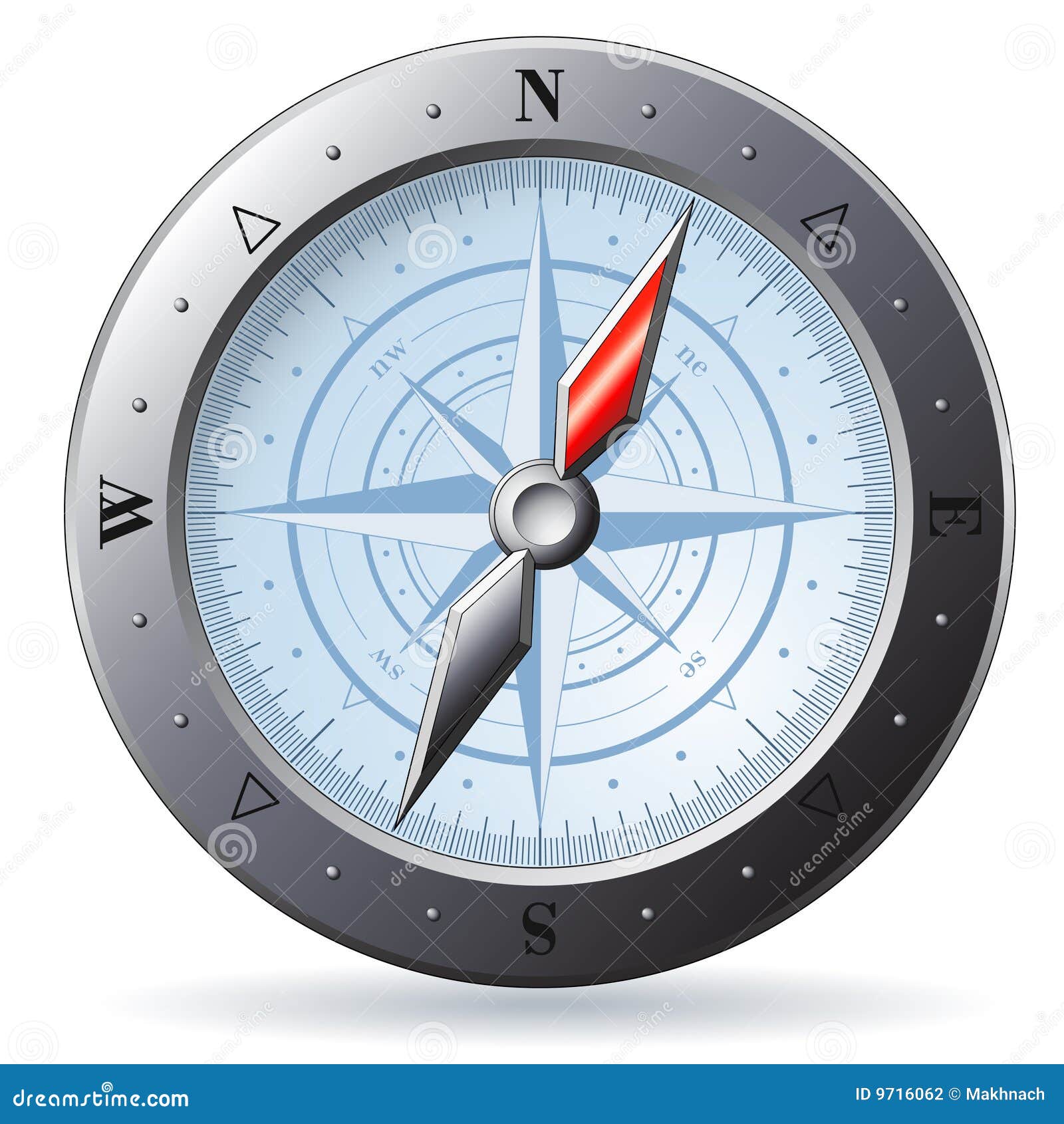 Steel Compass stock vector. Illustration of latitude, icons - 9716062