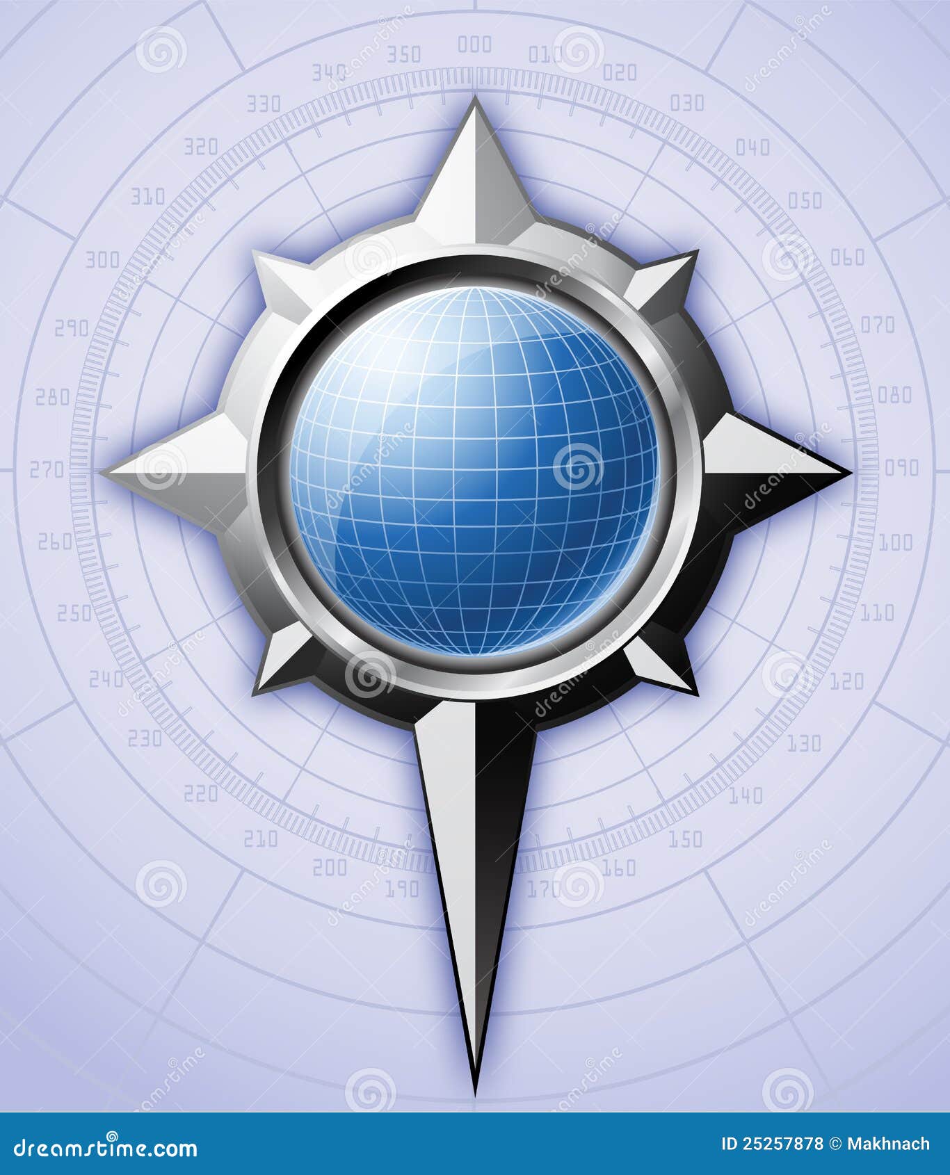 Steel Compass Rose Cartoon Vector | CartoonDealer.com #18540211