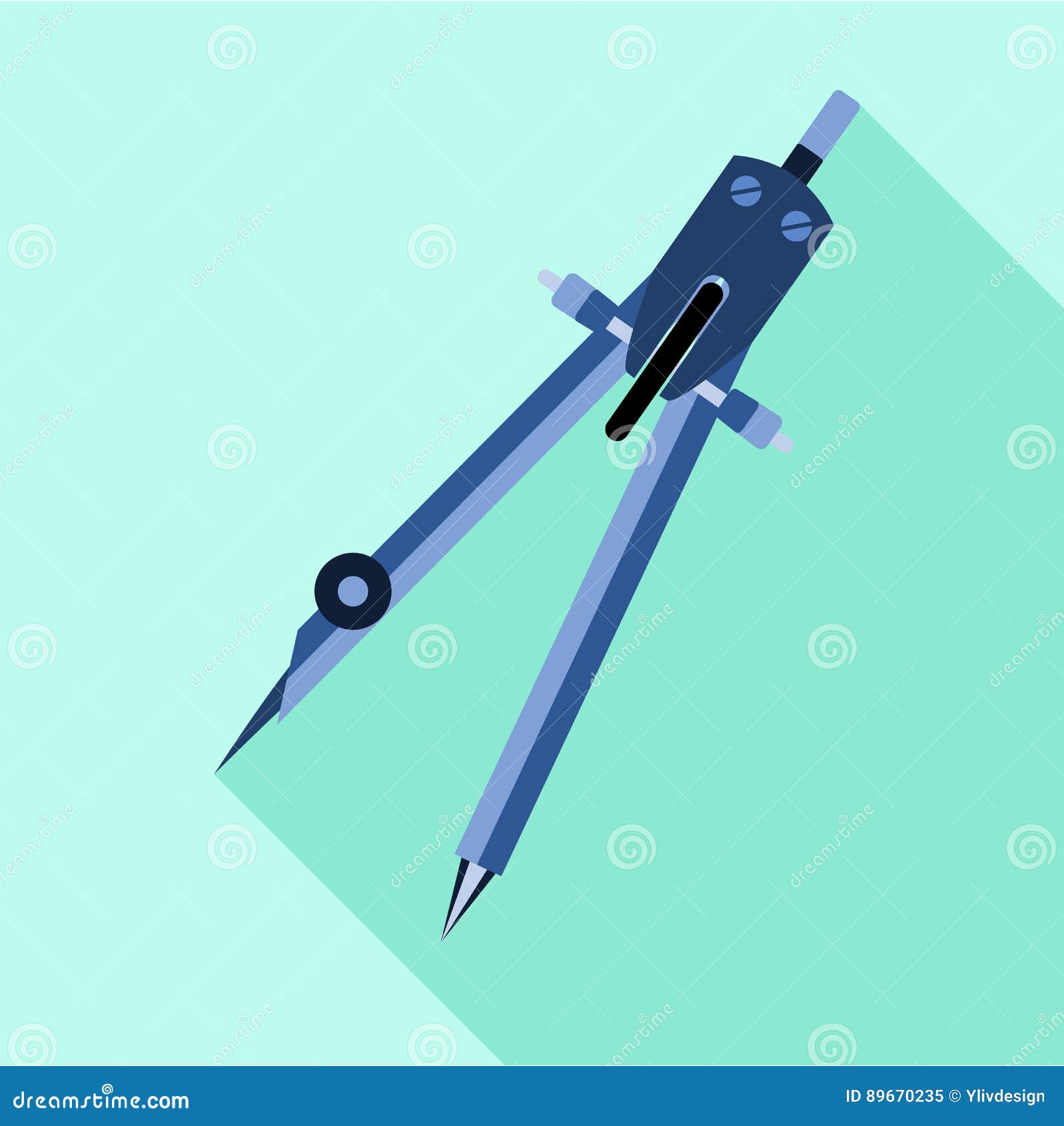 Steel Compass Tool Icon, Flat Style Stock Vector - Illustration of ...