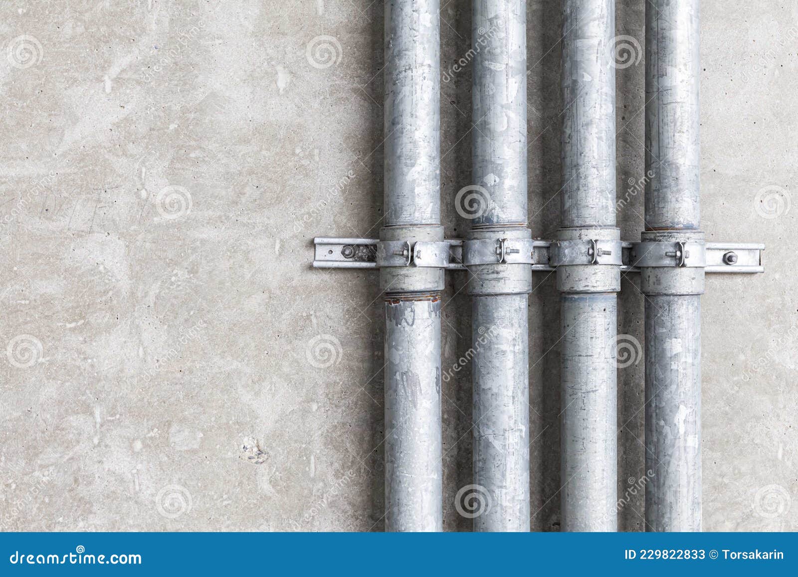 Conduit Box and Pipes Installed on White Cement Wall Stock Image ...