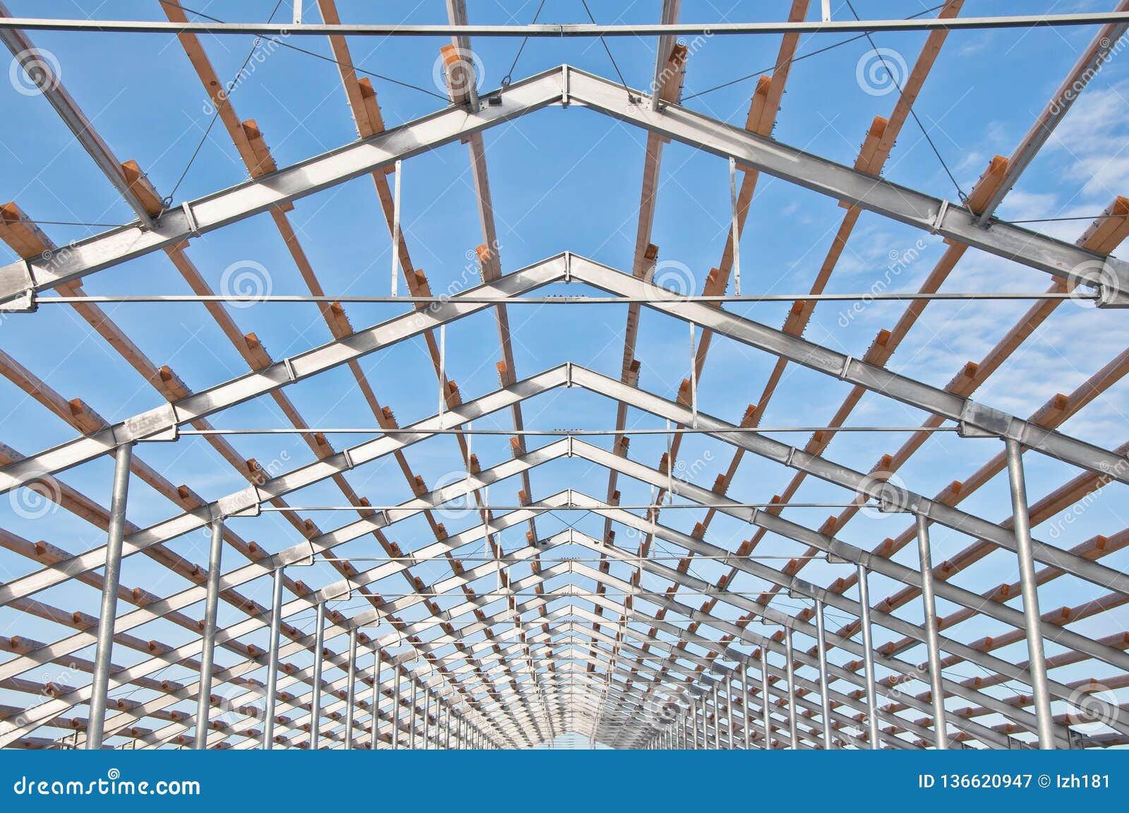 Steel Construction on the Background of the Winter Landscape. Stock ...