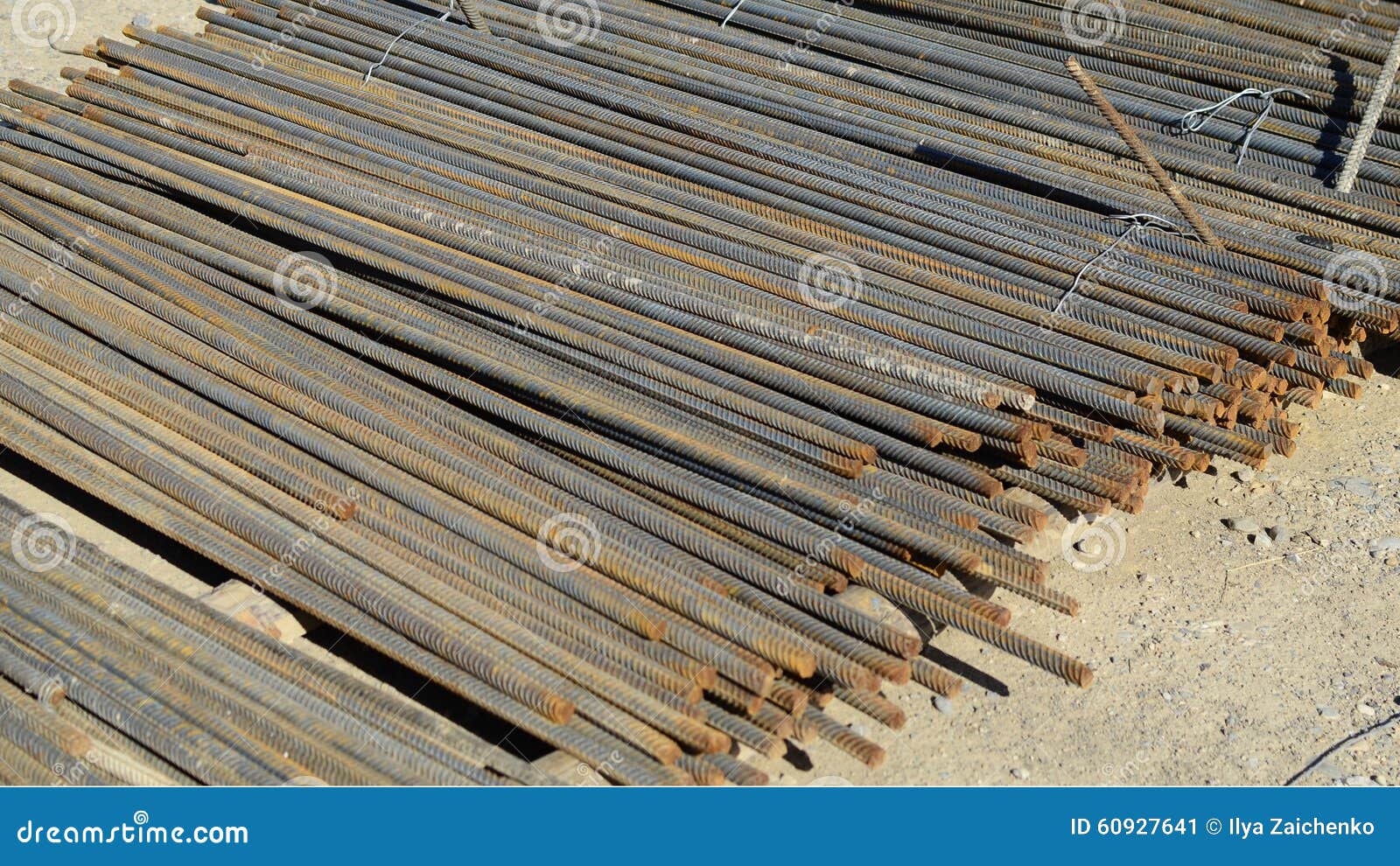 Steel Construction Bars on Site Stock Image - Image of compound ...