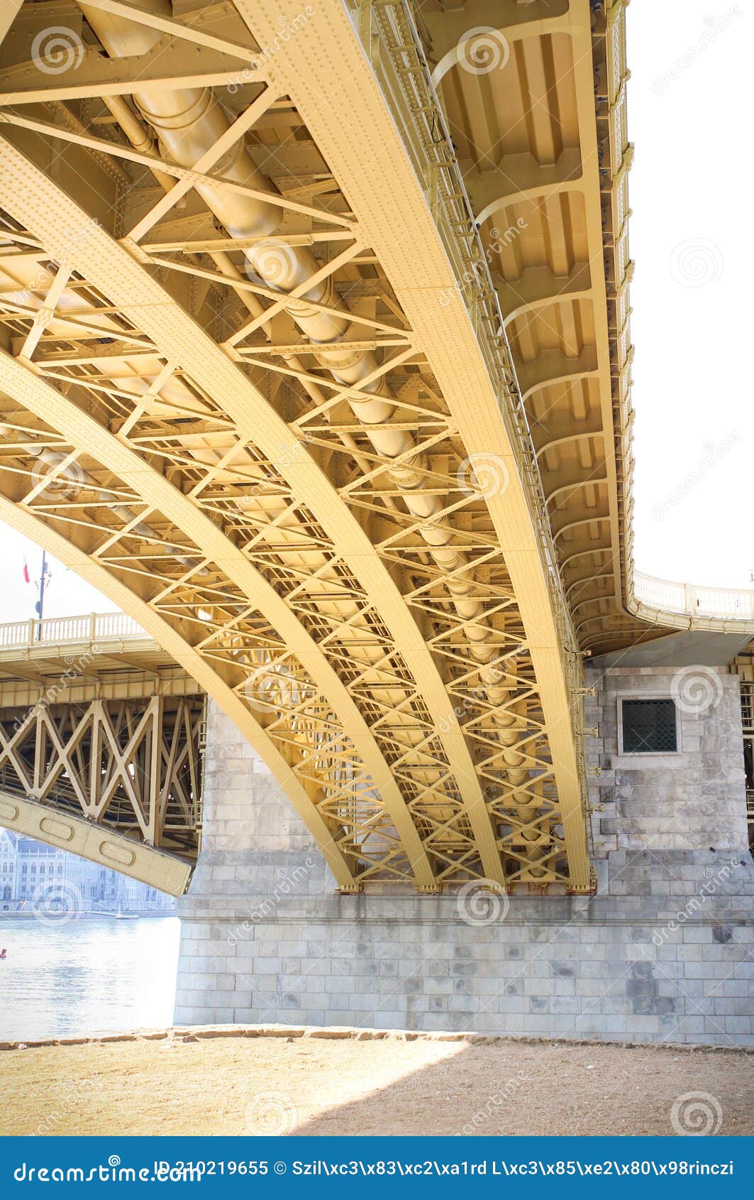 Steel Construction Bridge from Bottom View. Stock Image - Image of ...