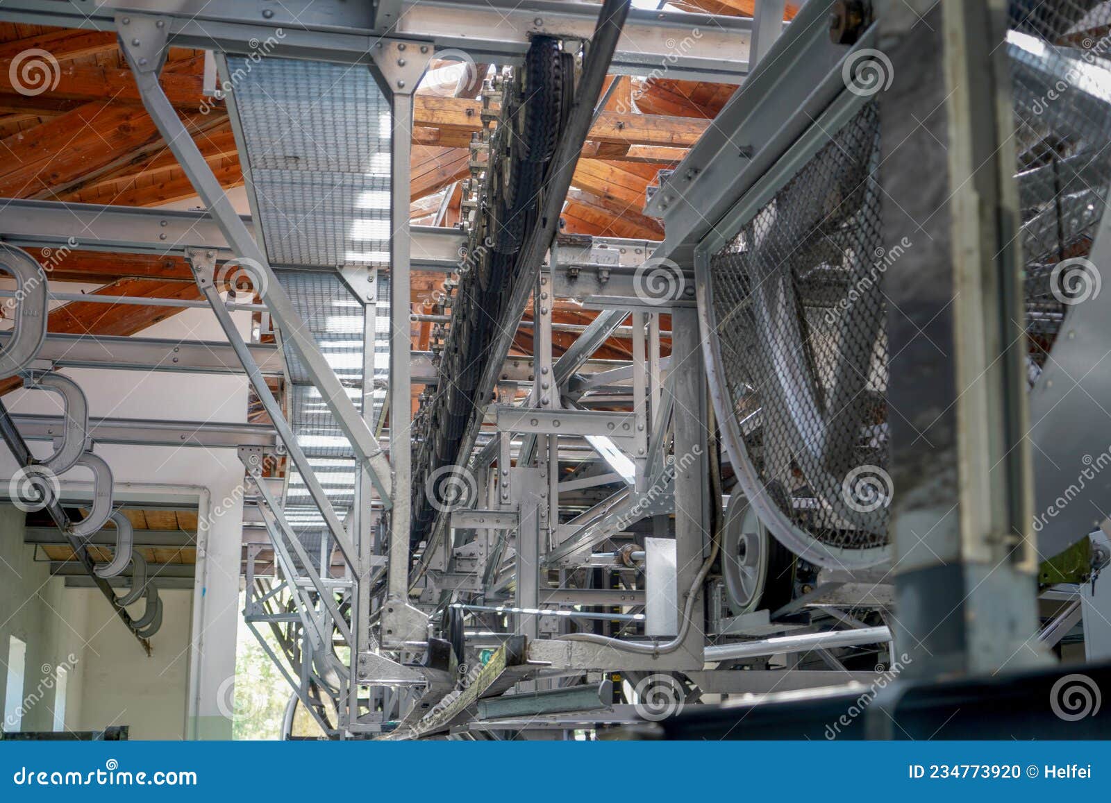 Steel Construction of a Cable Car with Riveted Steel Girders, Steel ...