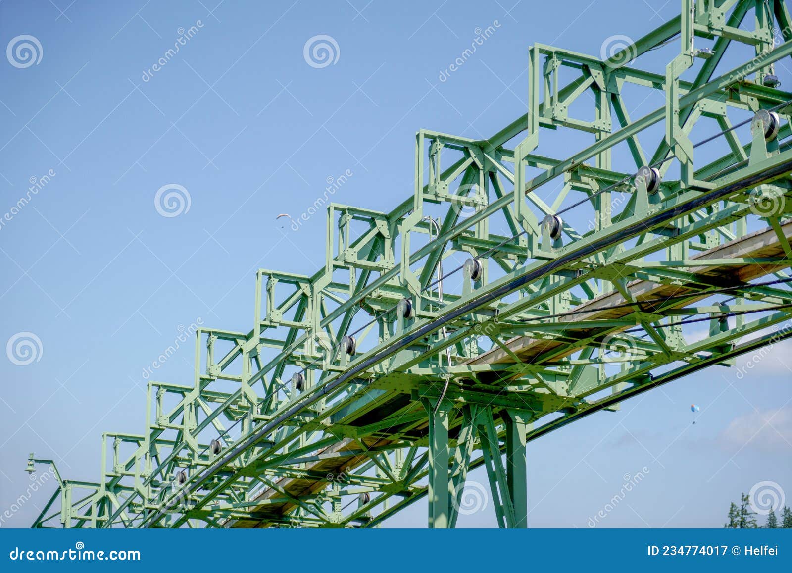 Steel Construction of a Cable Car with Riveted Steel Girders, Steel ...