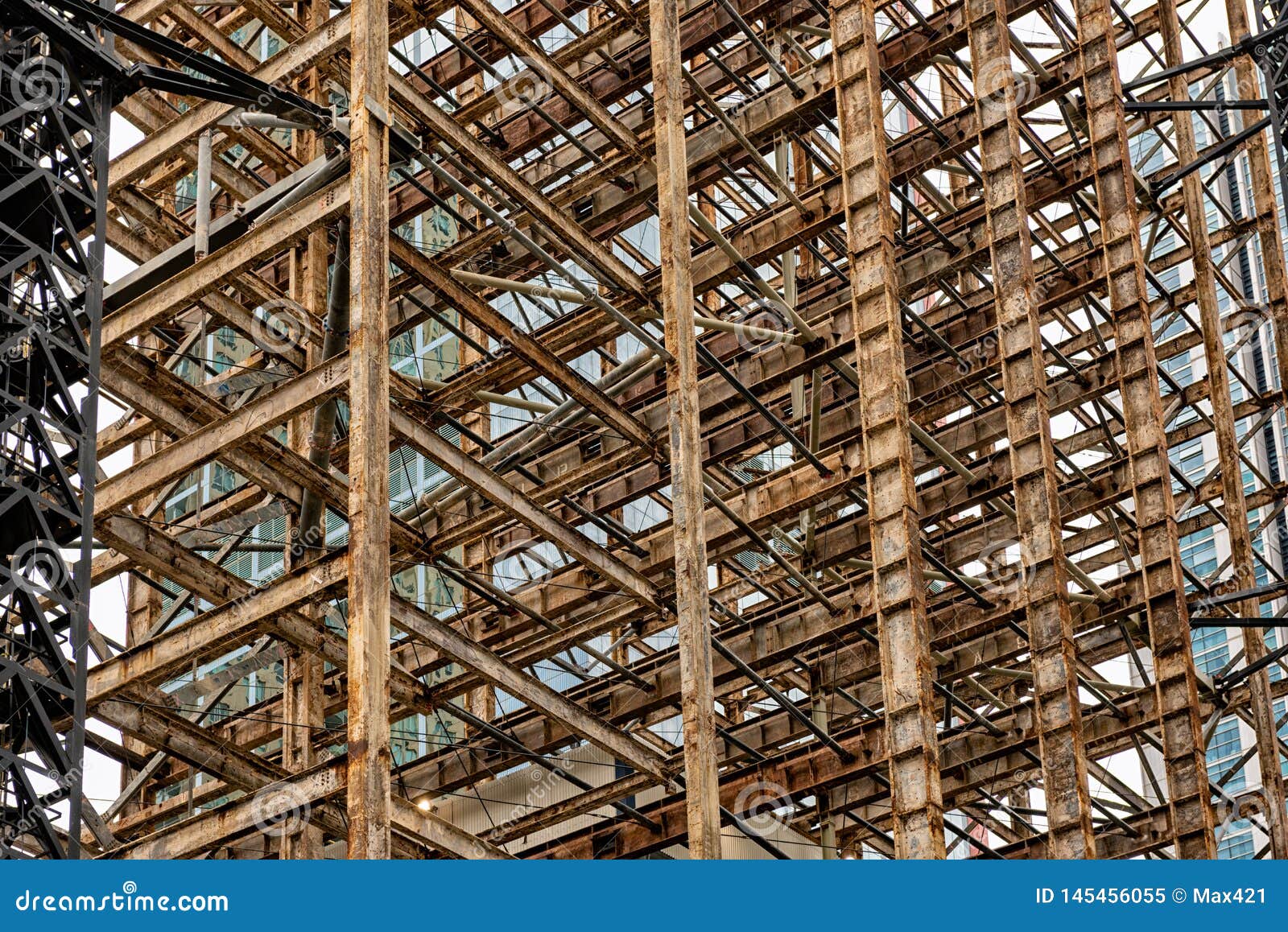 Steel Construction of Skyscraper Pattern Stock Image - Image of ...