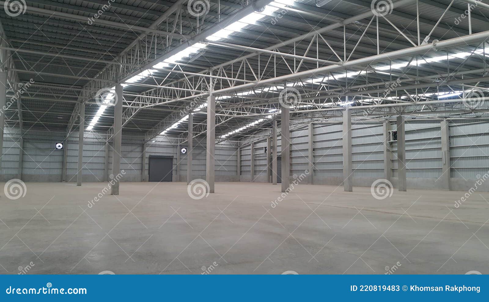 Steel Construction Factory Building Indoor Stock Image - Image of ...