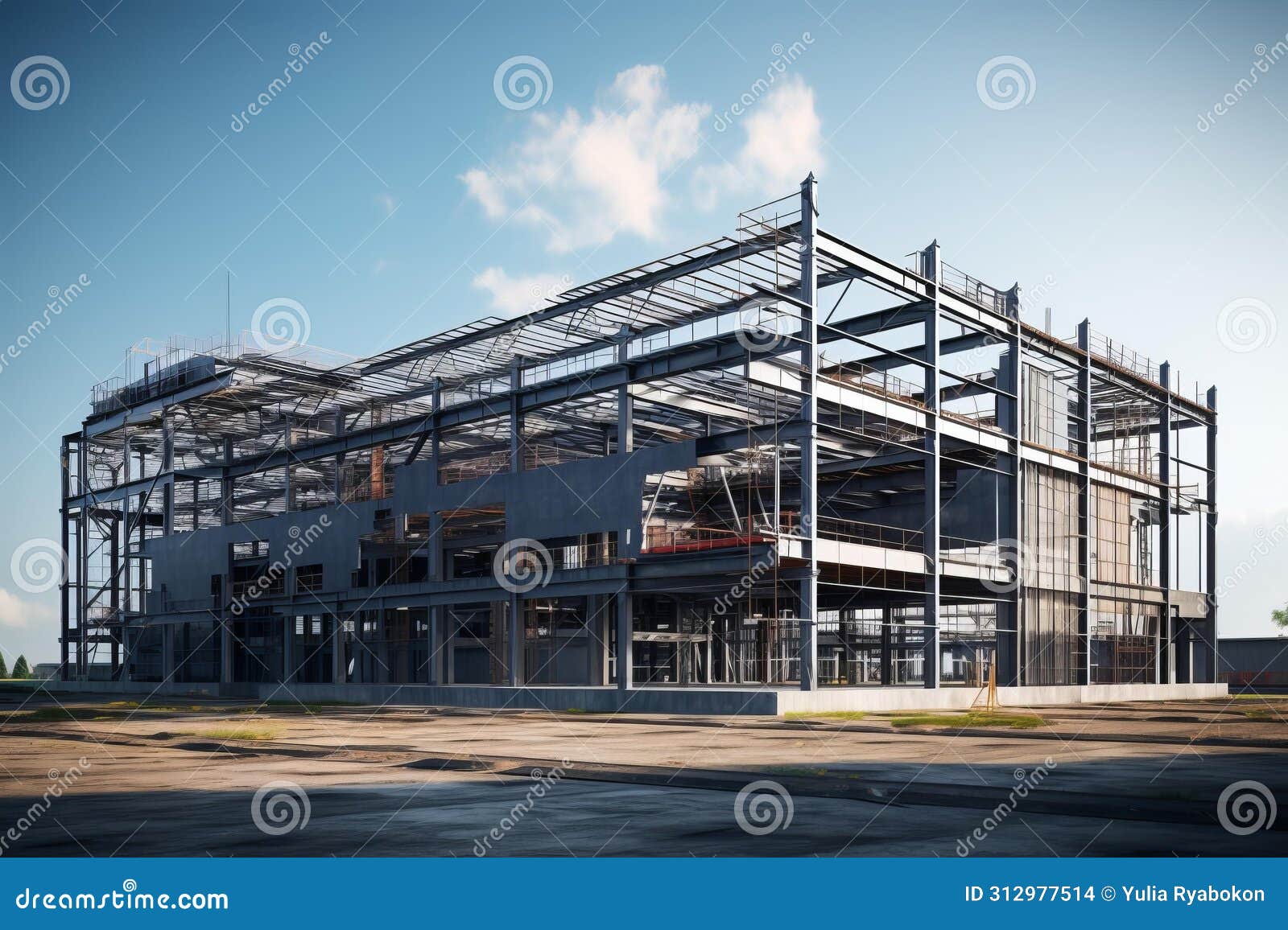 Steel Construction Factory. Generate Ai Stock Photo - Image of industry ...