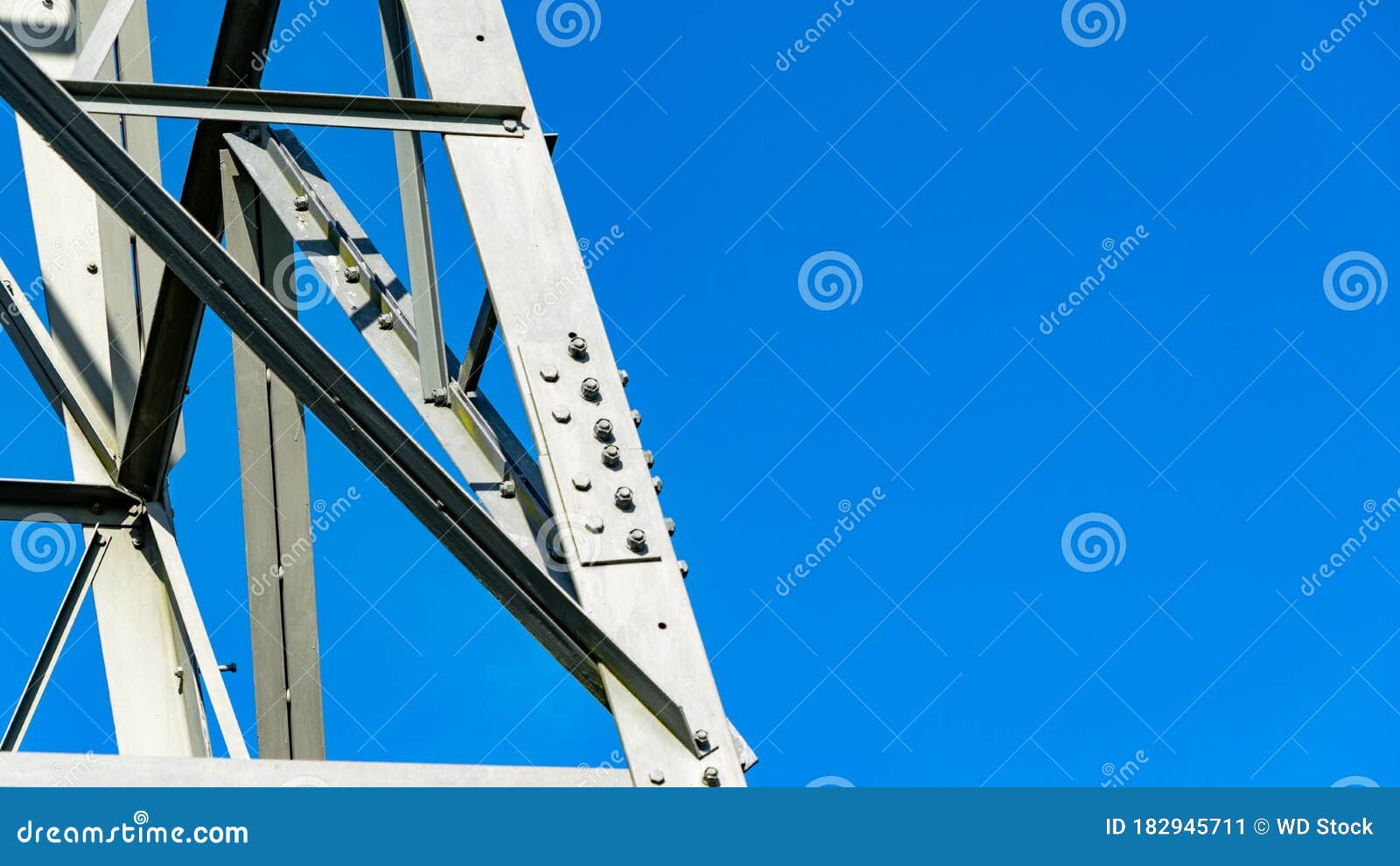 Steel Construction Frame of Electricity Pylon Stock Image - Image of ...