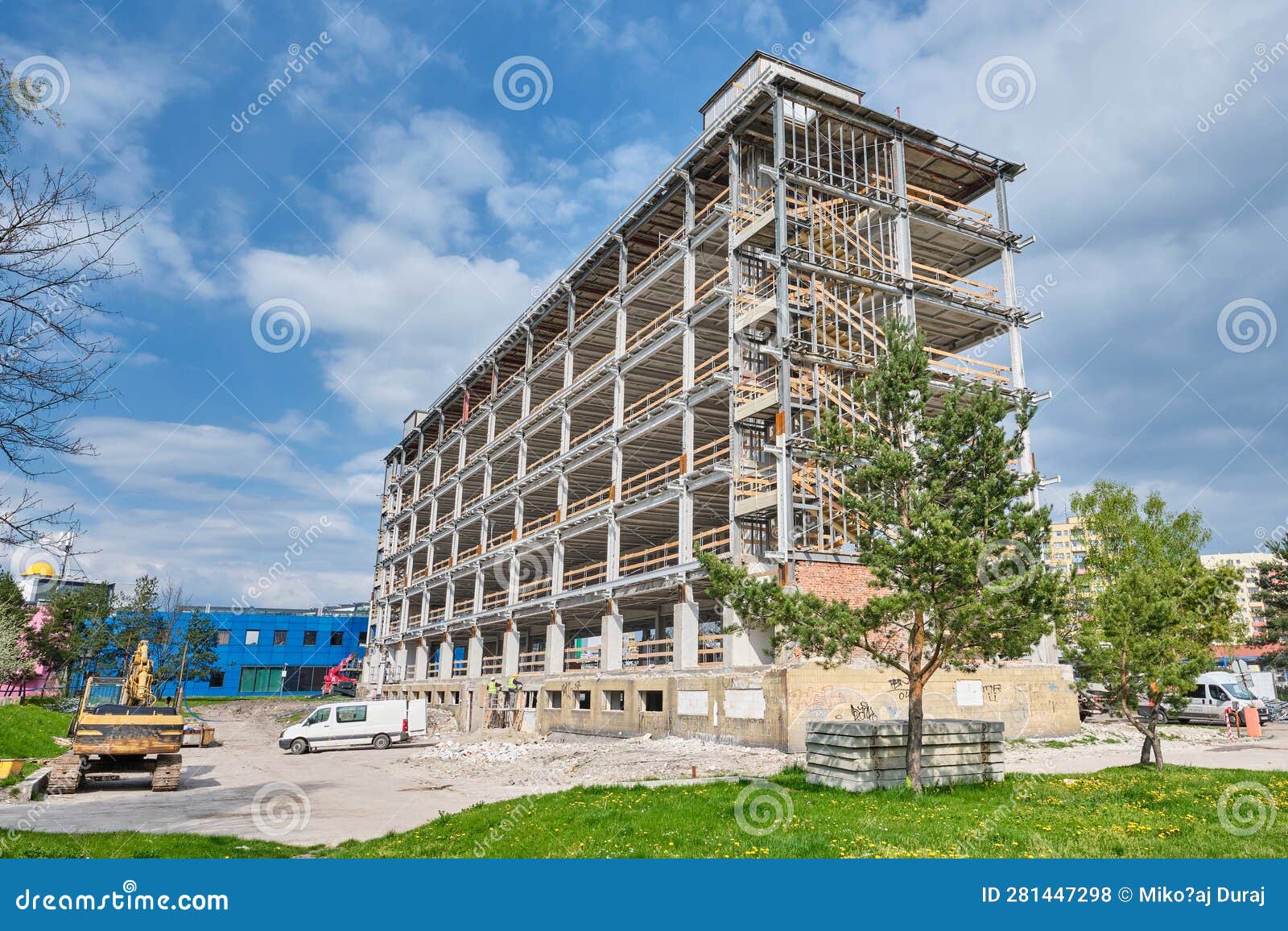 Steel Construction of Future Office Building and Construction Equipment ...