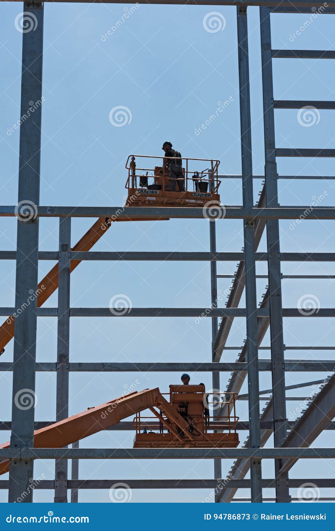 Steel Construction of an Industrial Building Under Construction ...