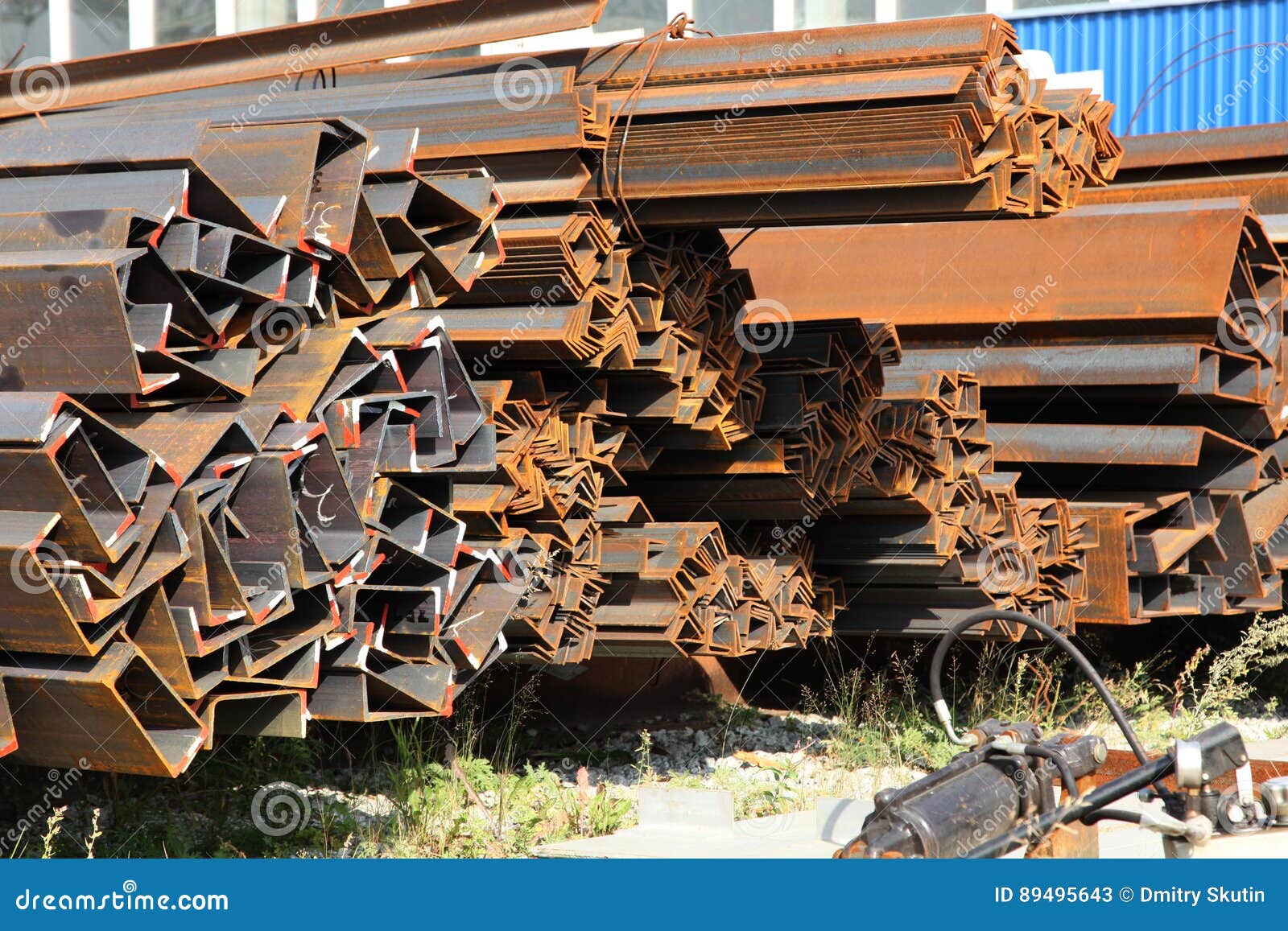 Steel Construction. Outdoor Warehouse Stock Image - Image of ...