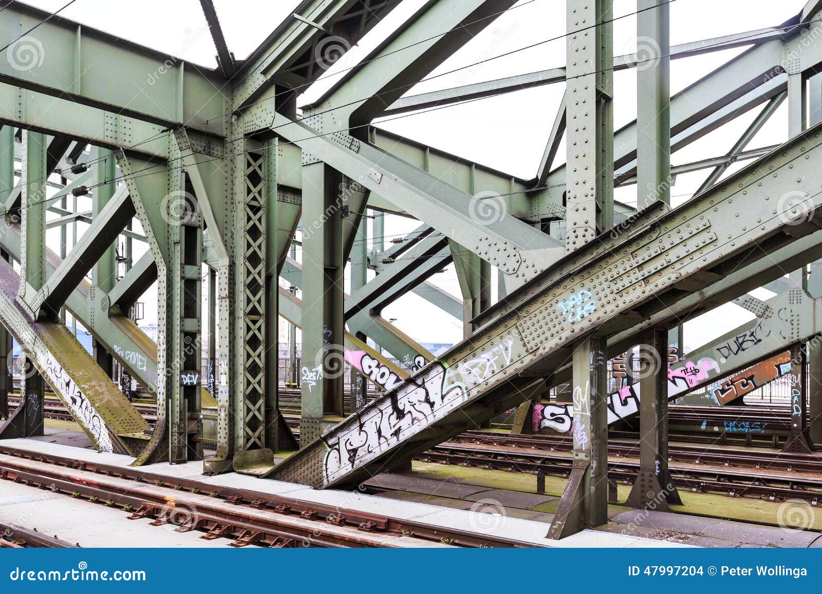 Steel Construction of a Railway Bridge Stock Photo - Image of ...