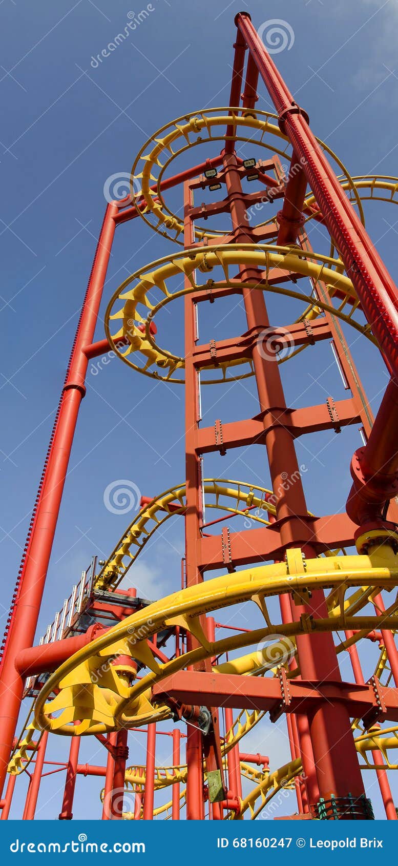 Steel Construction of a Roller Coaster Stock Image - Image of prater ...