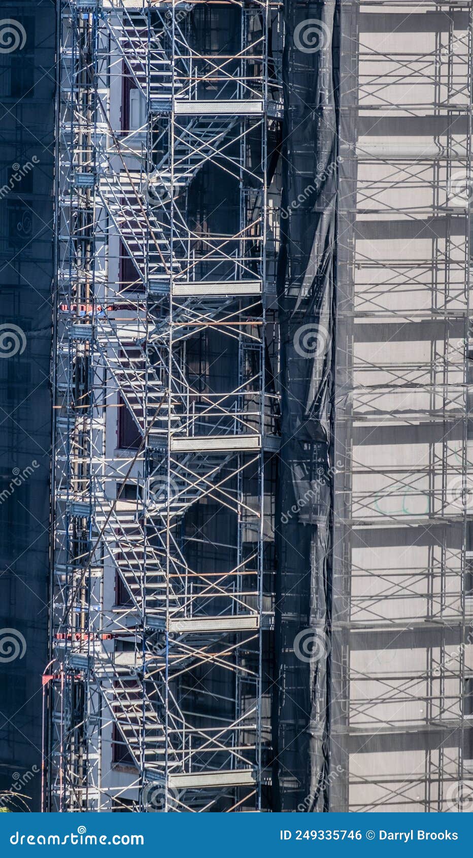 Steel construction steps stock photo. Image of staircase - 249335746