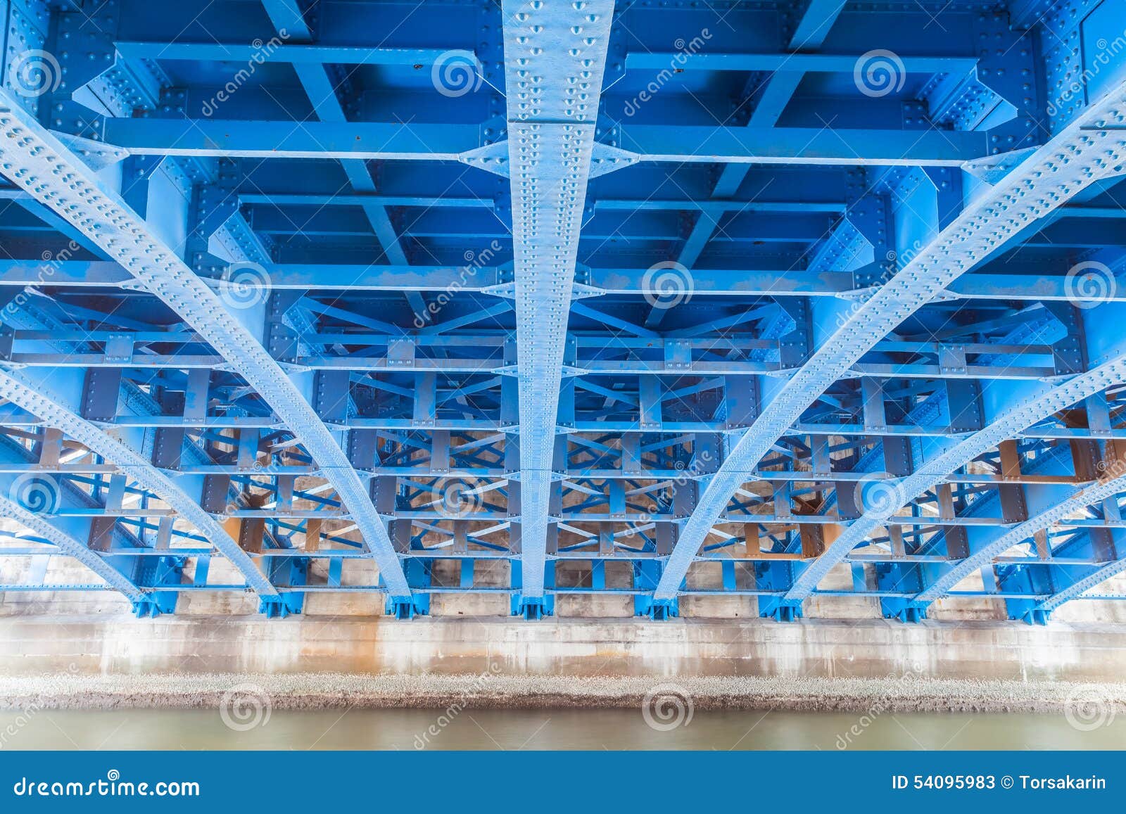 Steel Construction from Under the Bridge Stock Image - Image of ...