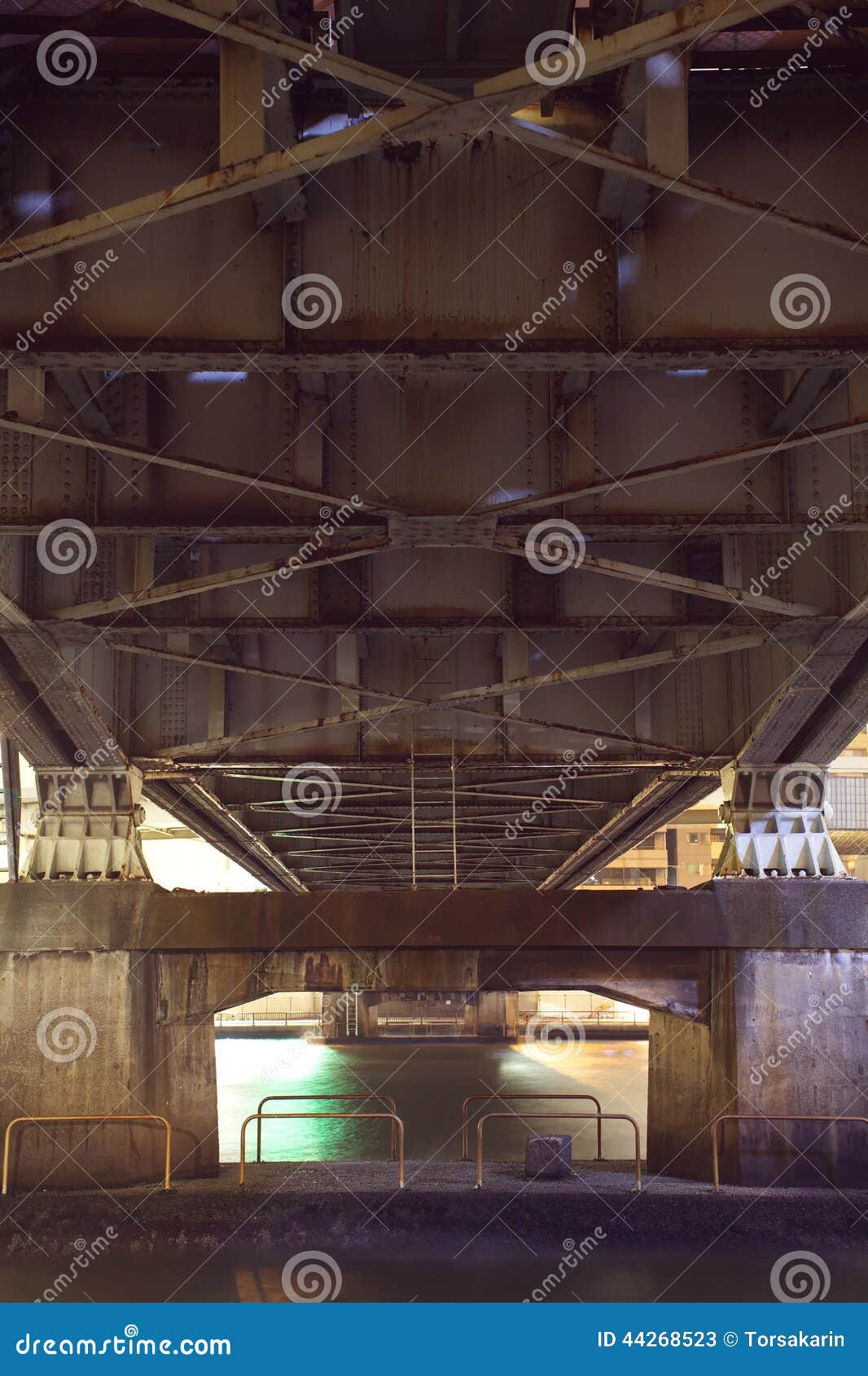 Steel Construction from Under the Old Bridge Stock Image - Image of ...