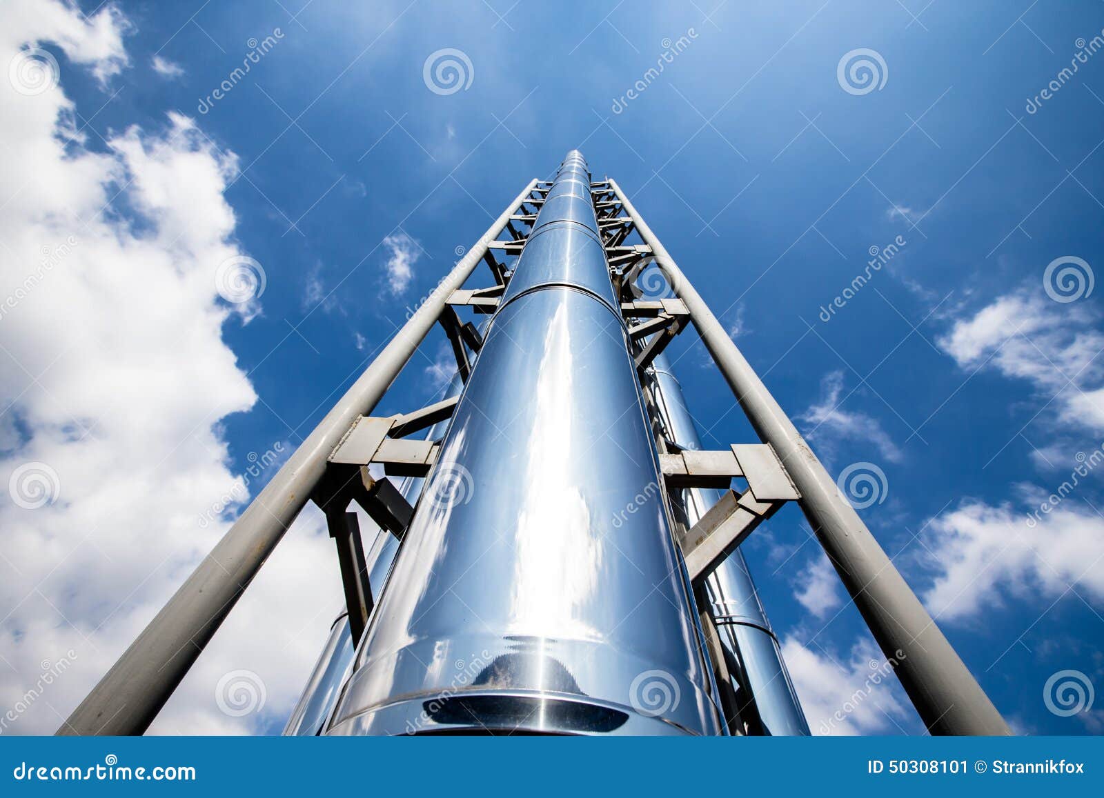 Steel Construction View from Below Stock Image - Image of future ...