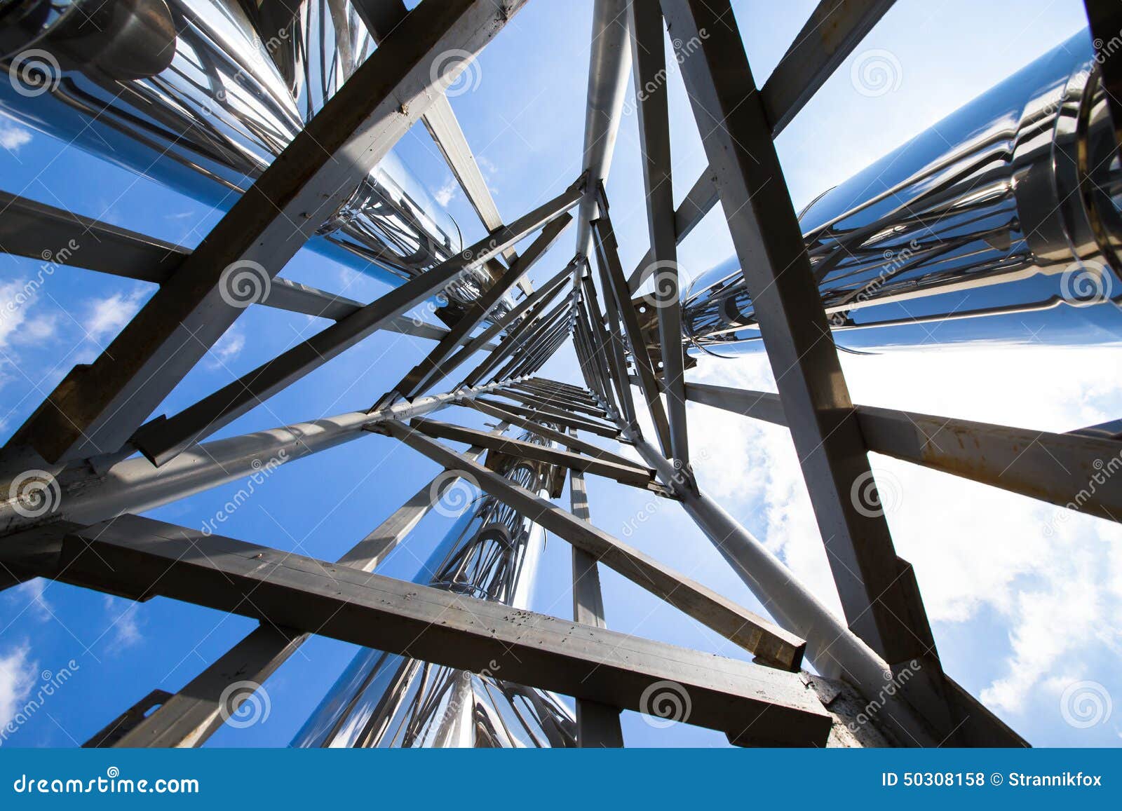 Steel Construction View from Below Stock Photo - Image of angle ...