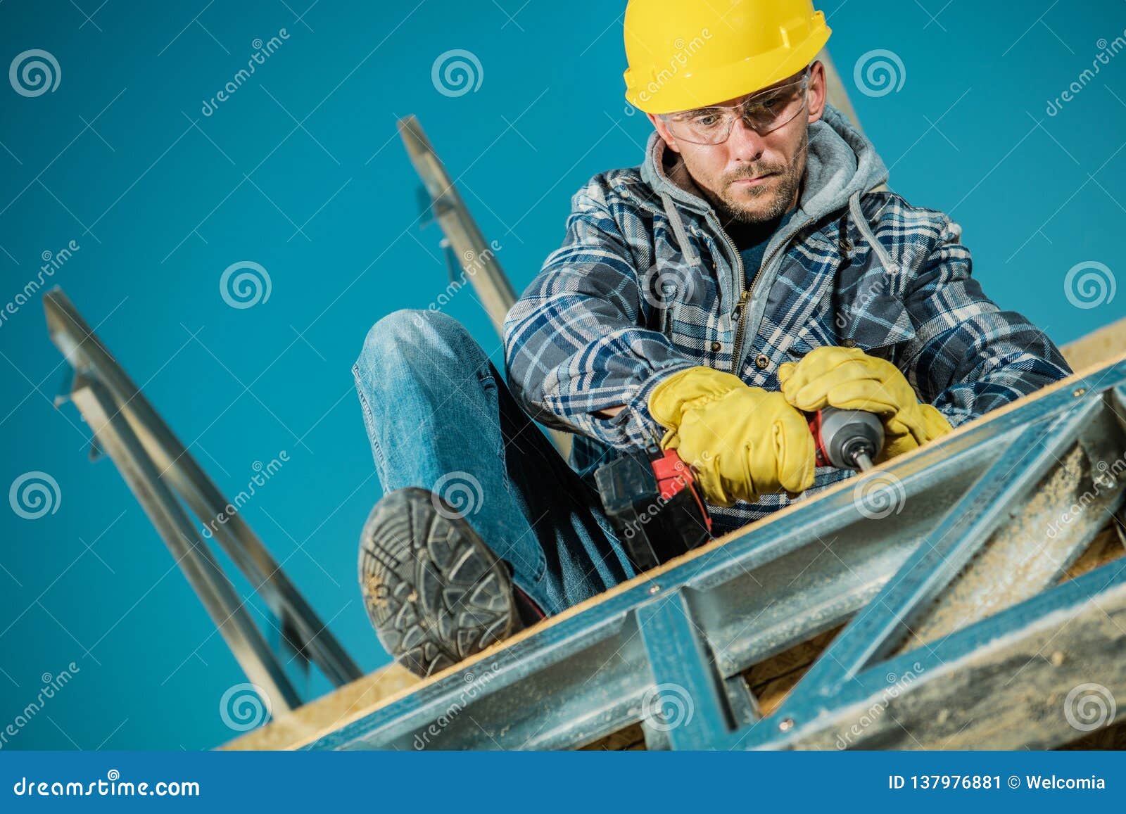 Steel Construction Worker stock image. Image of supervisor - 137976881