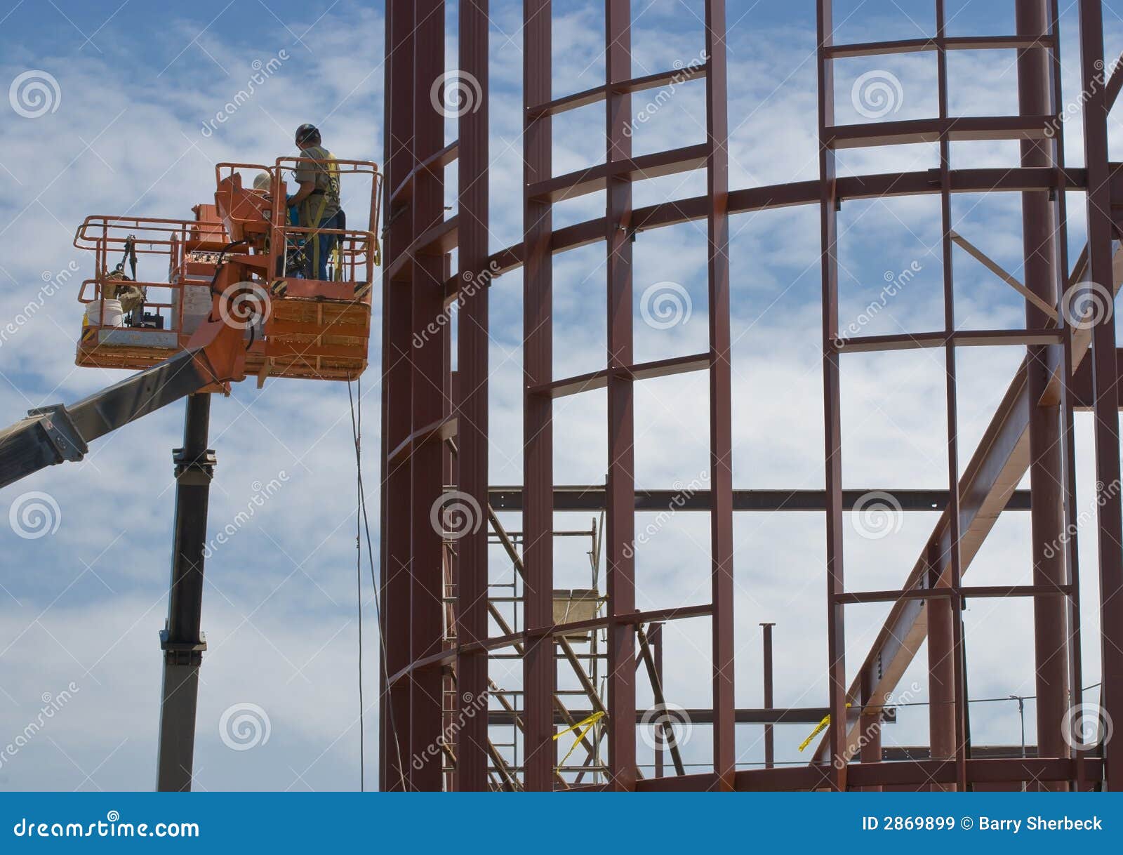 Steel Construction Workers and Stock Image - Image of commerce, curve ...