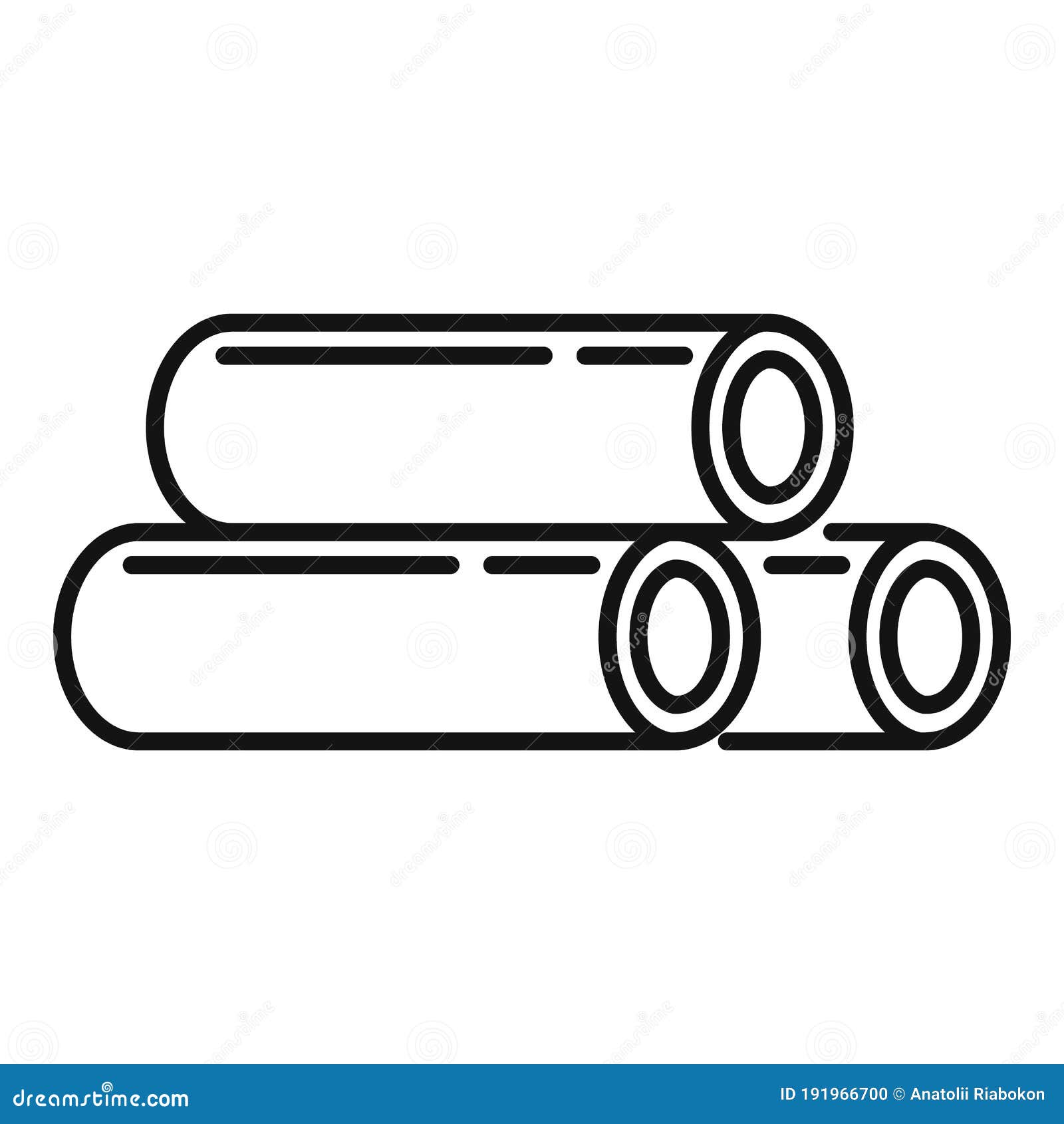 Steel Contruction Pipes Icon, Outline Style Stock Vector - Illustration ...