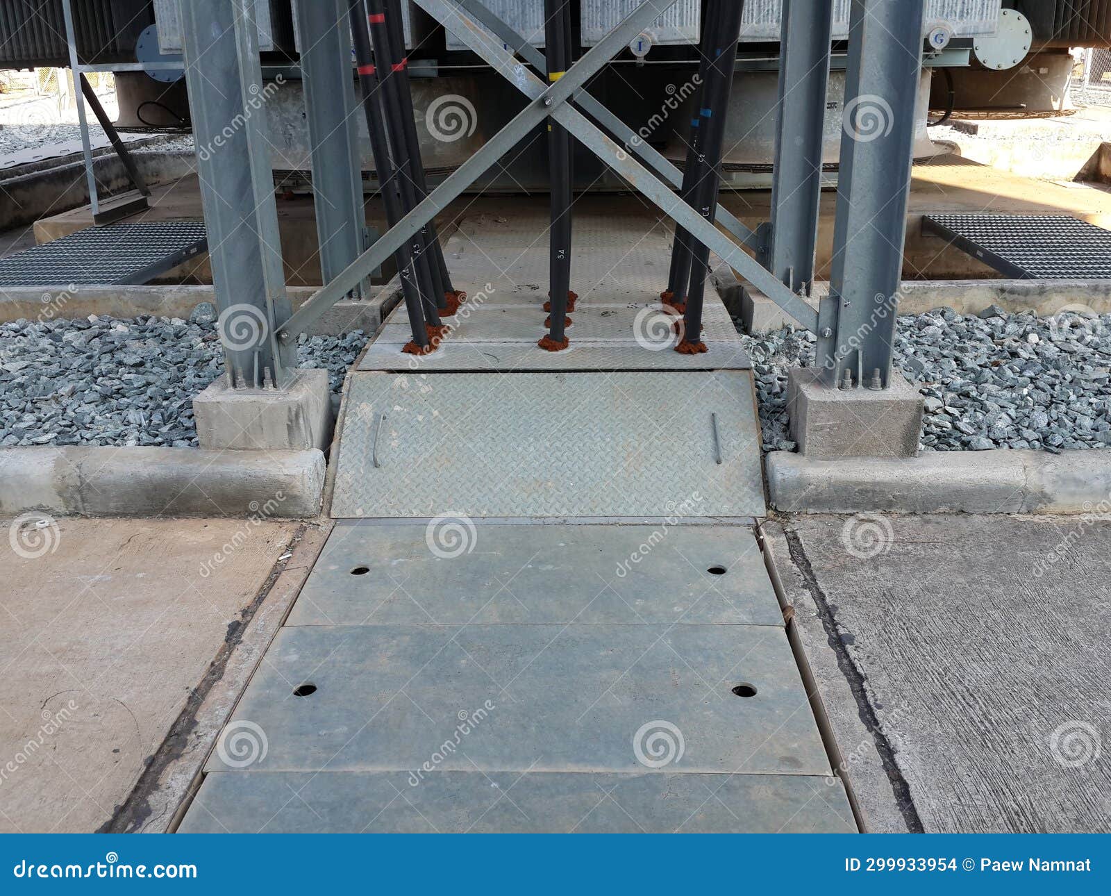 Steel Cover for Cable Trench Stock Photo - Image of alloy, silver ...