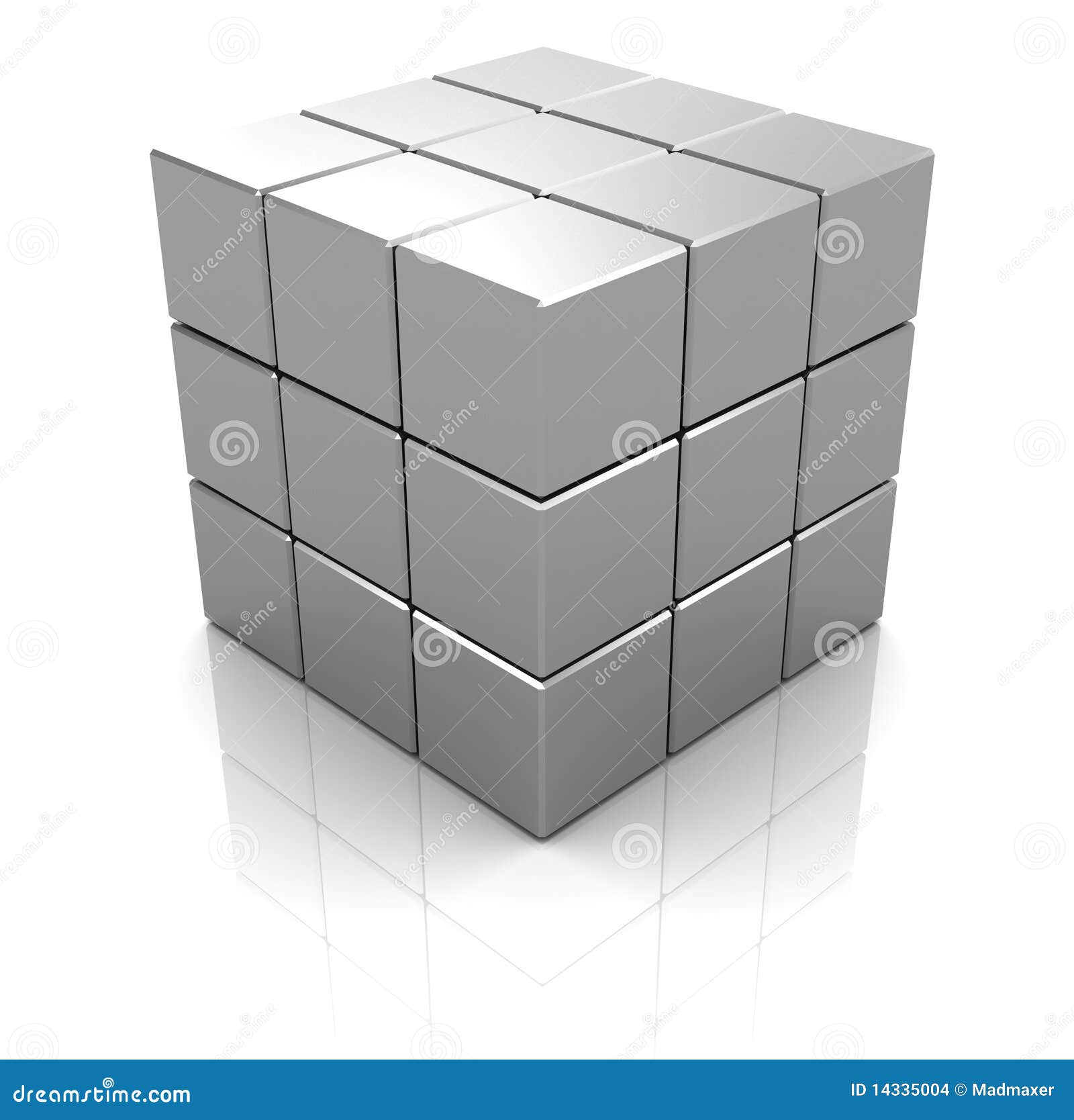 Steel cube stock illustration. Illustration of heavy - 14335004
