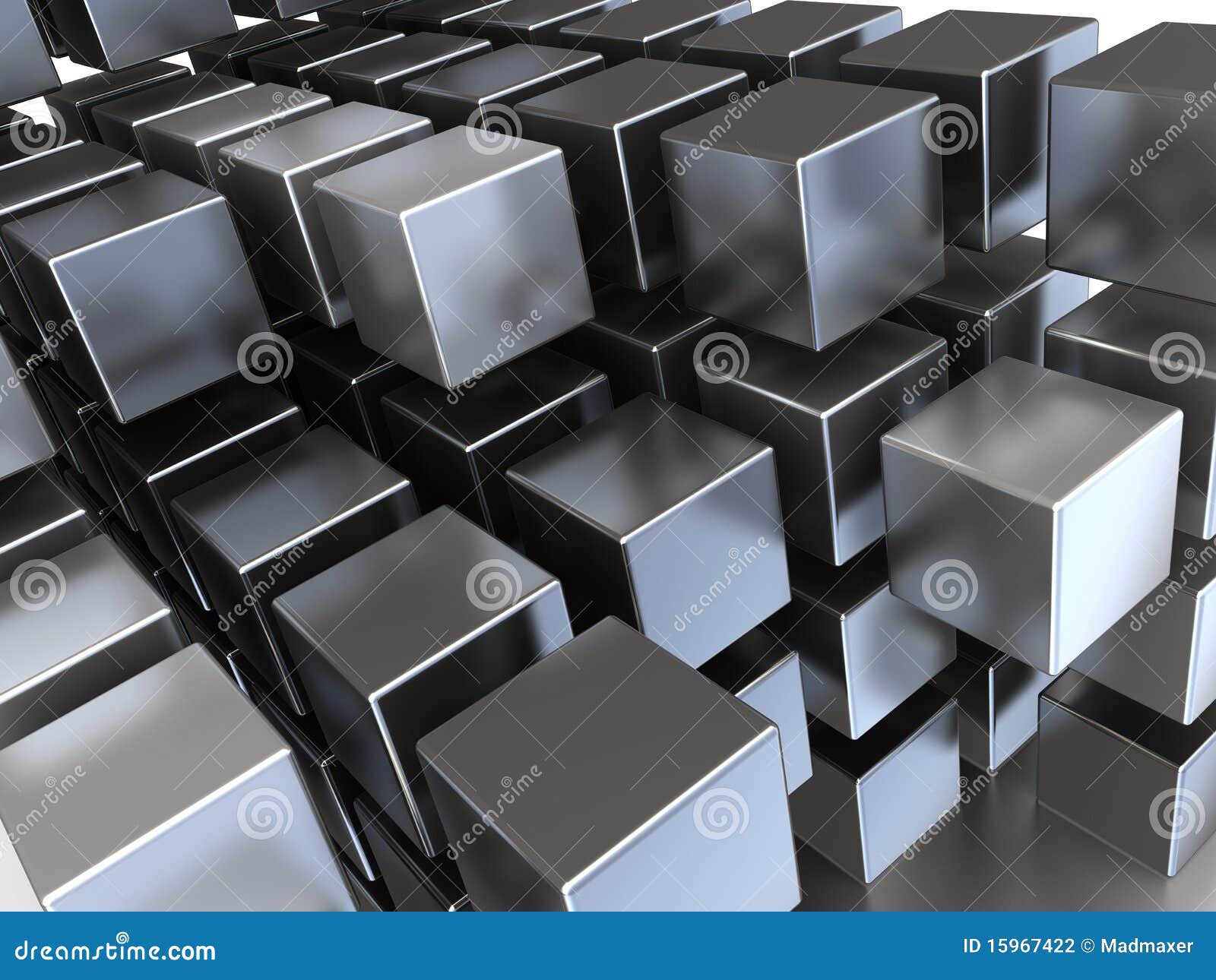 Steel cubes stock illustration. Illustration of structure - 15967422