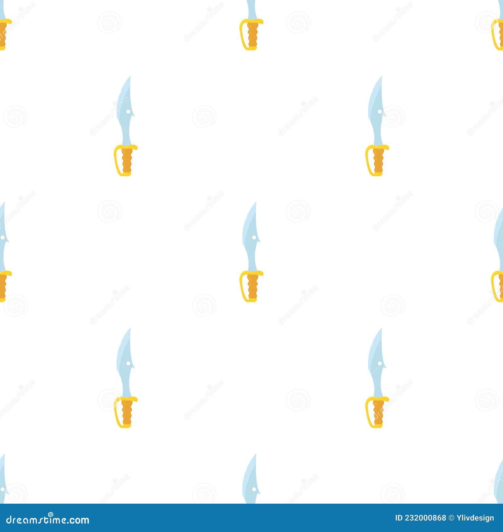 Steel Curved Dagger Pattern Seamless Vector Stock Illustration ...
