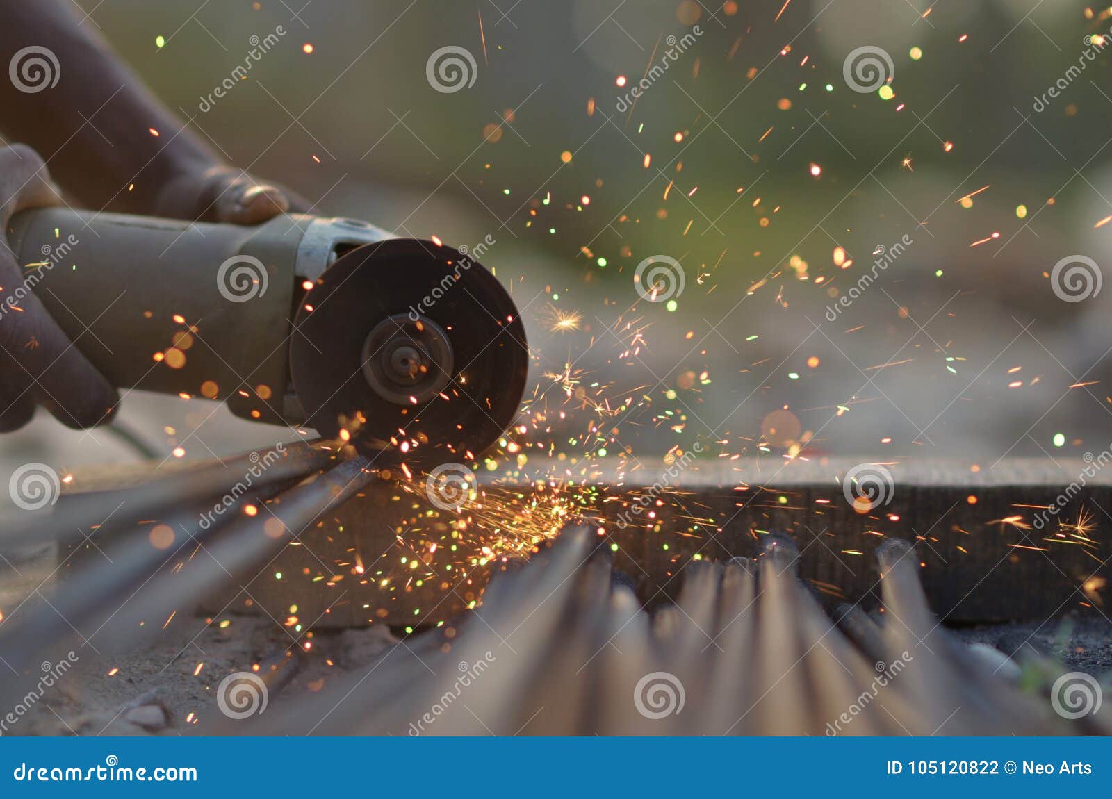 Steel Cutter in Construction Site Stock Photo - Image of cutting, blade ...