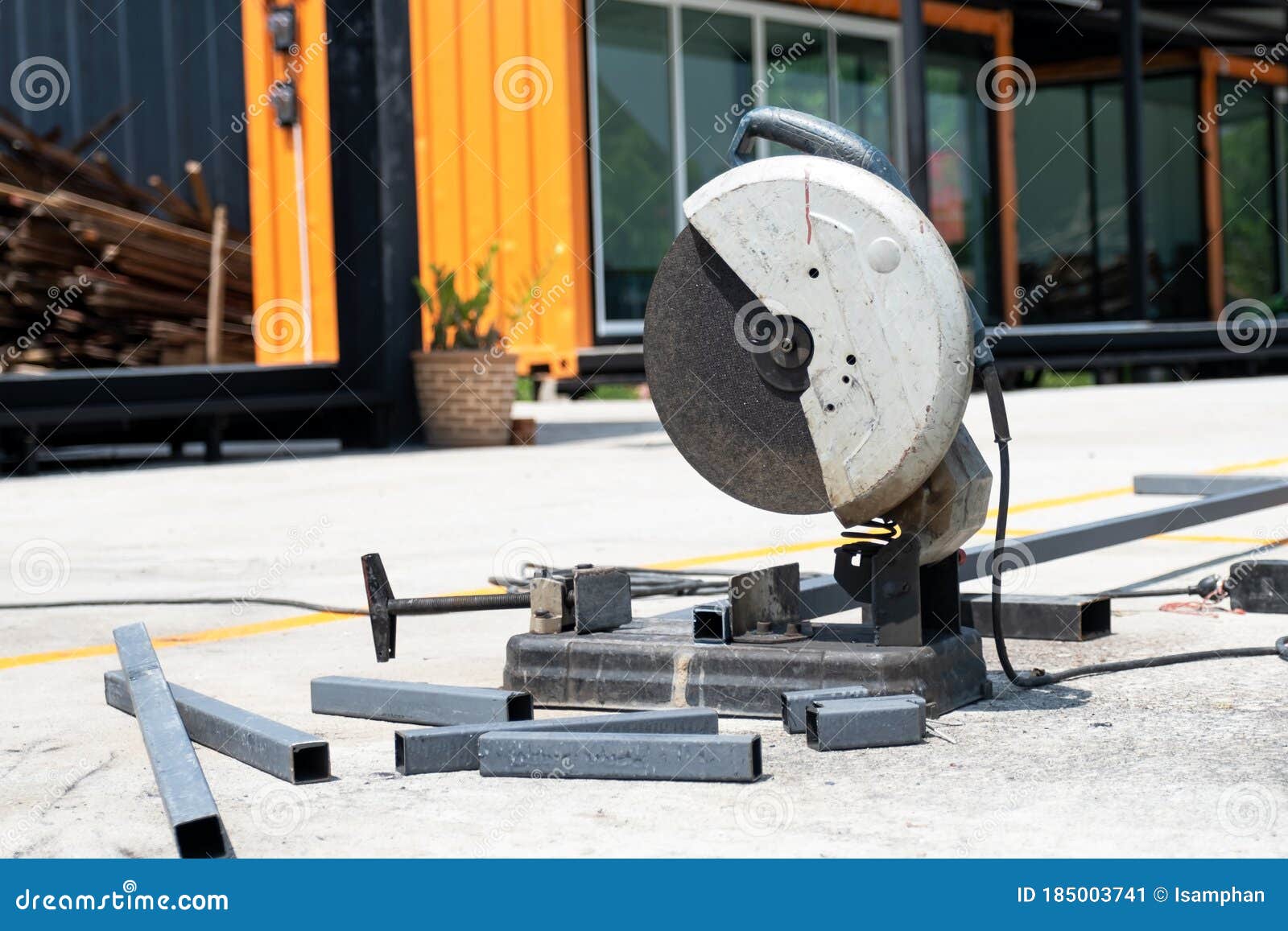 Steel Cutters are Cutting Steel Bars for Use in Construction Stock ...