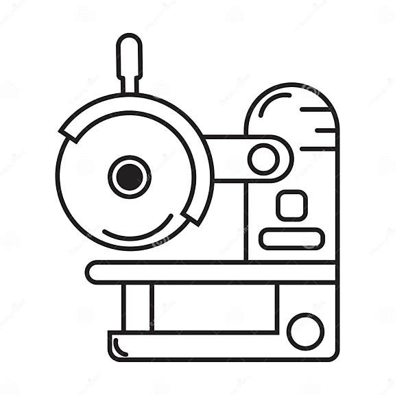 Steel Cutting Machine Icon Vector Stock Illustration - Illustration of ...
