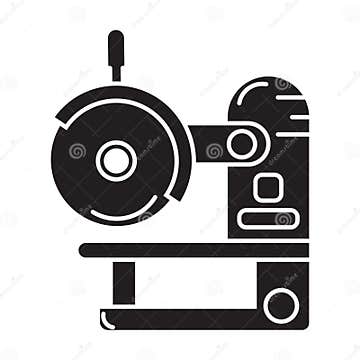 Steel Cutting Machine Icon Vector Stock Illustration - Illustration of ...