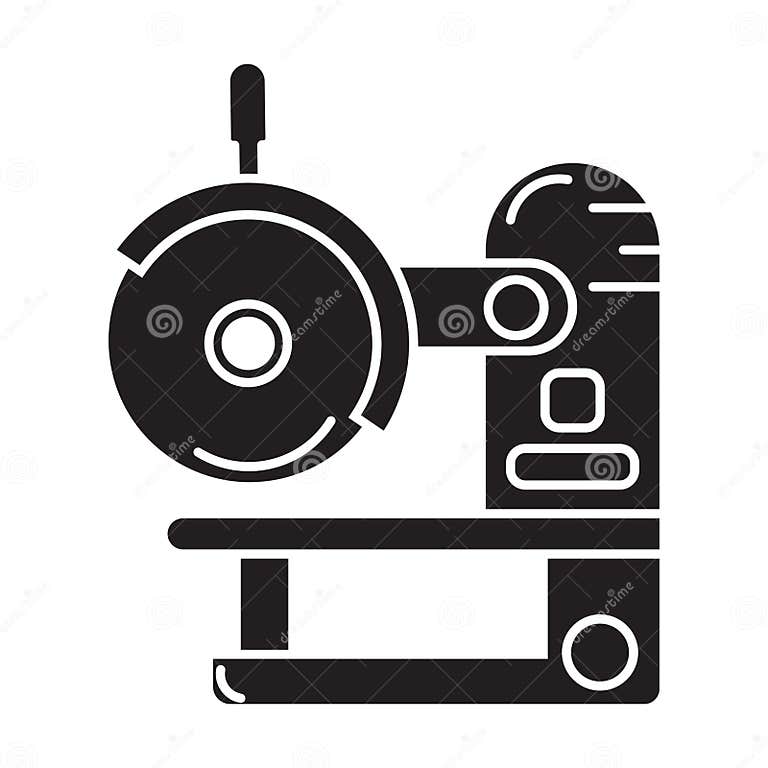 Steel Cutting Machine Icon Vector Stock Illustration - Illustration of ...