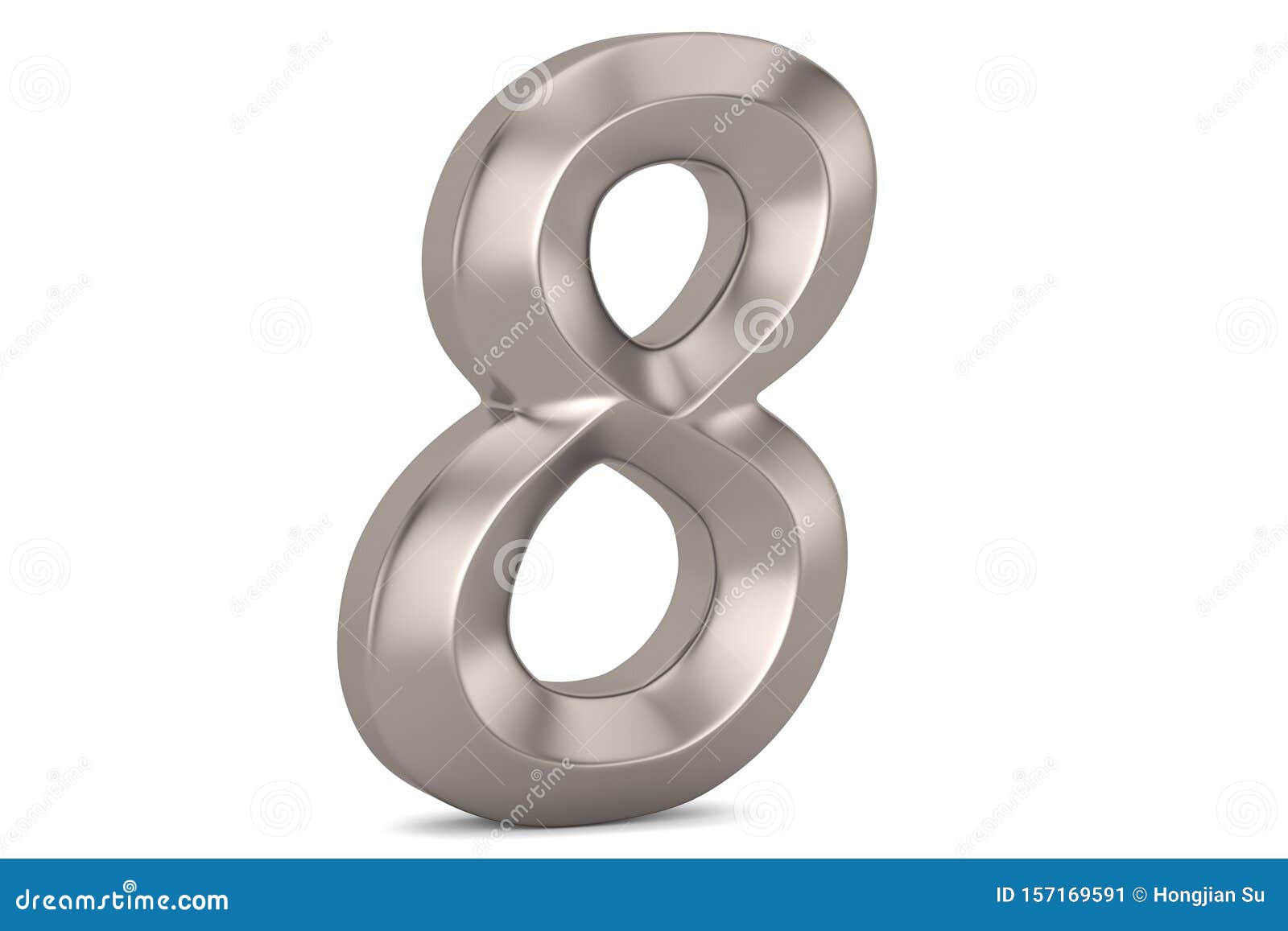 Steel 3D Numeral Isolated on White Background. 3D Illustration Stock ...
