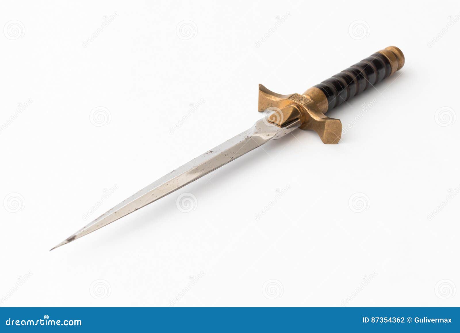 Steel dagger on white stock photo. Image of medieval - 87354362