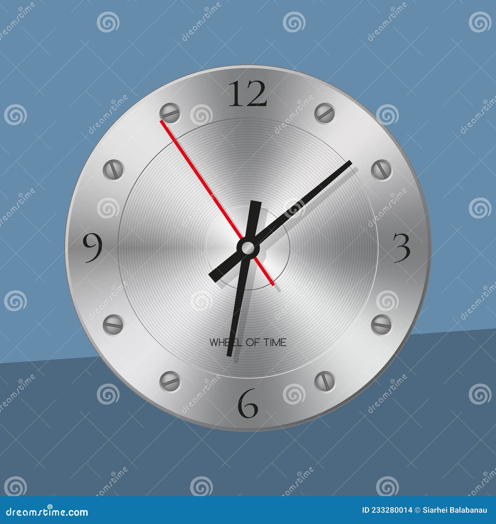 Steel Disc Style Wall Clock Stock Vector - Illustration of home, dial ...