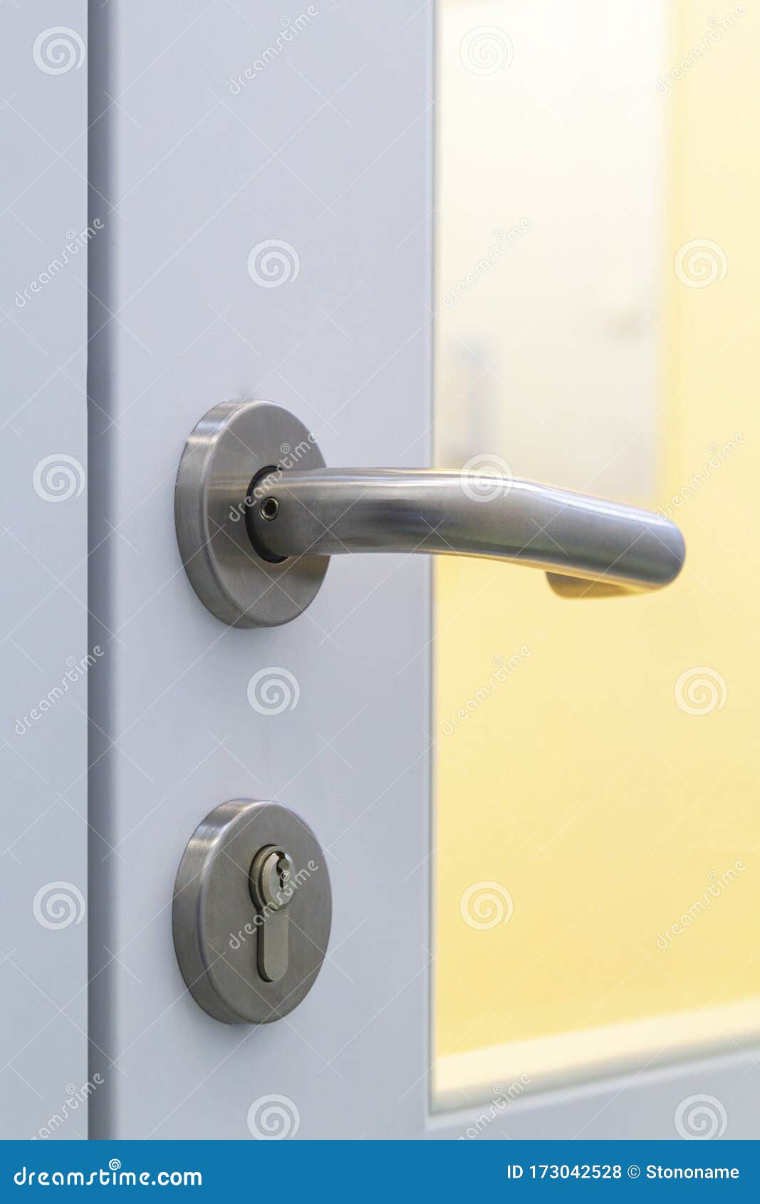 The Steel Door Handle Inside White Sterile Cleanroom Stock Photo ...
