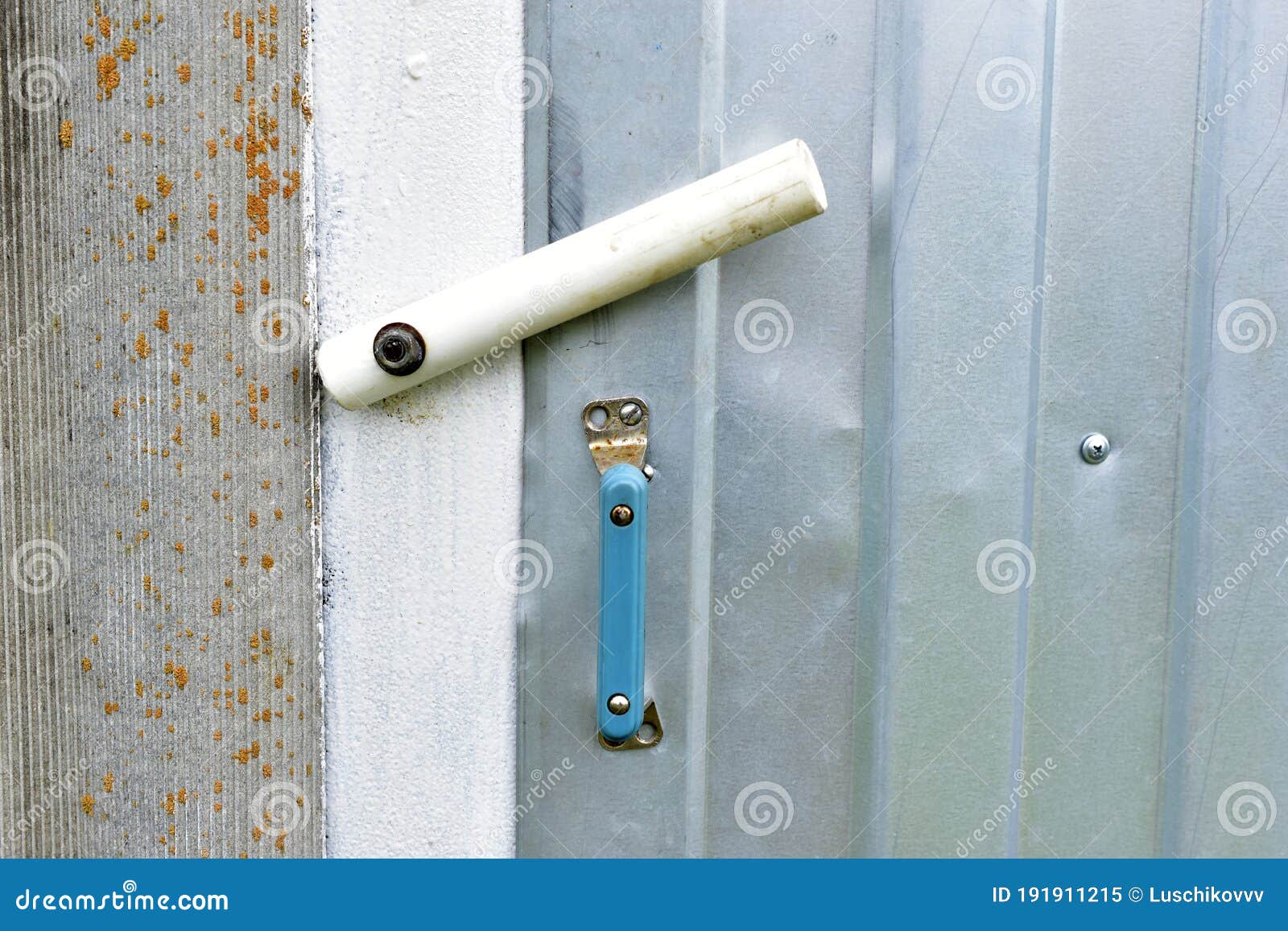 Steel Door Wicket with Rubber Lock and Handle Stock Image - Image of ...
