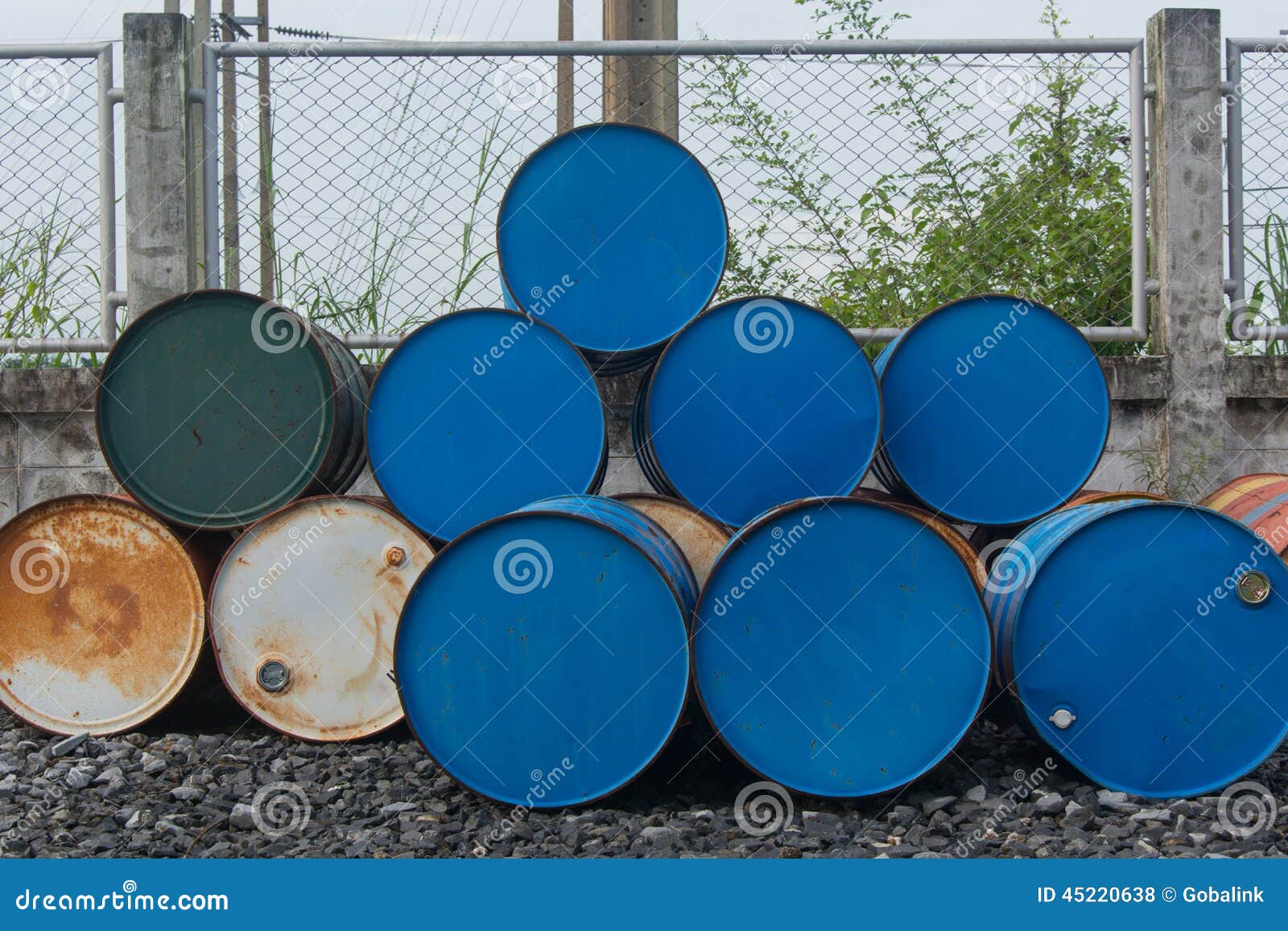 Steel drums stock photo. Image of storage, industrial - 45220638