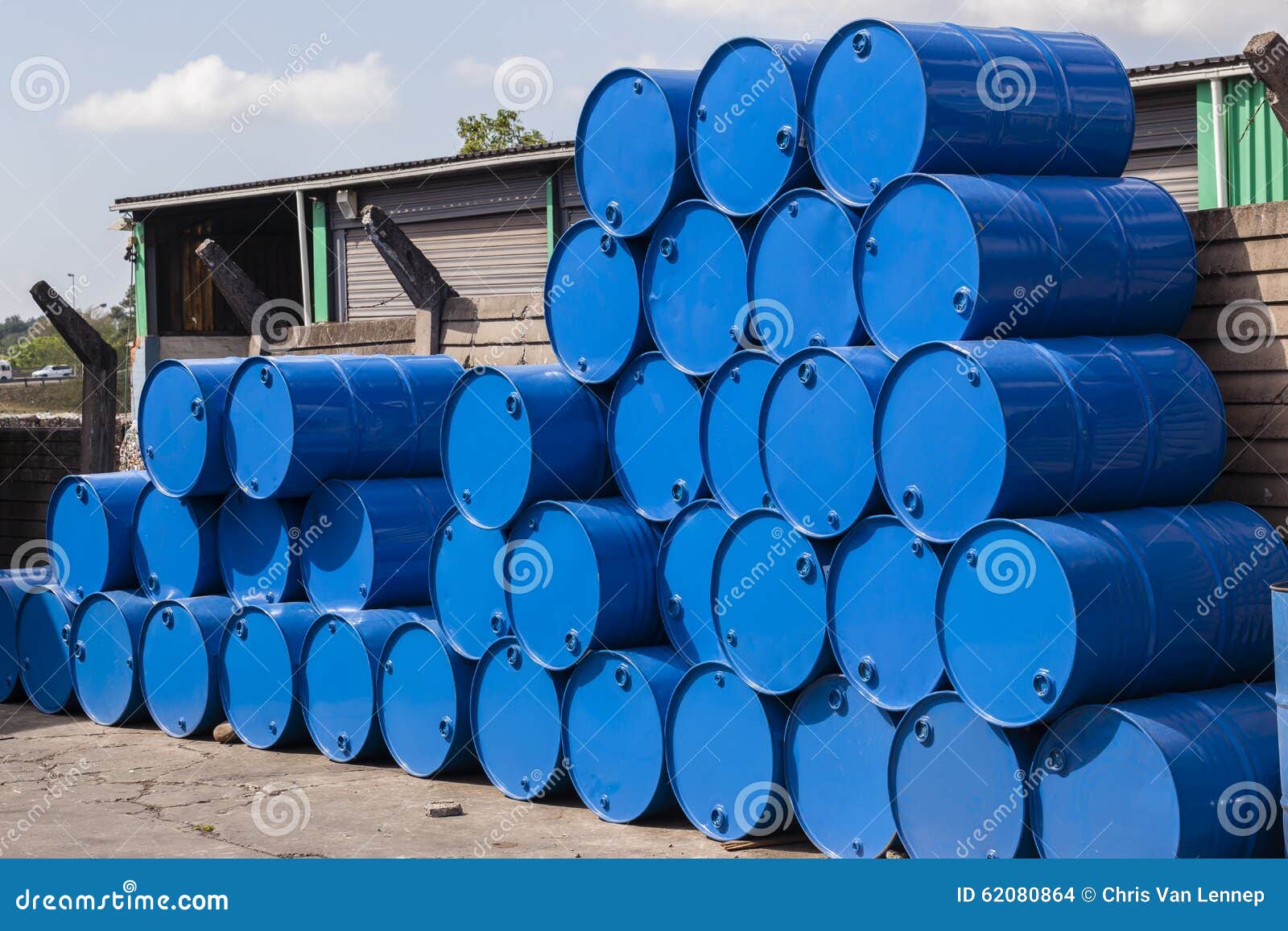 Steel Drums Stacked stock photo. Image of yard, fuel - 62080864